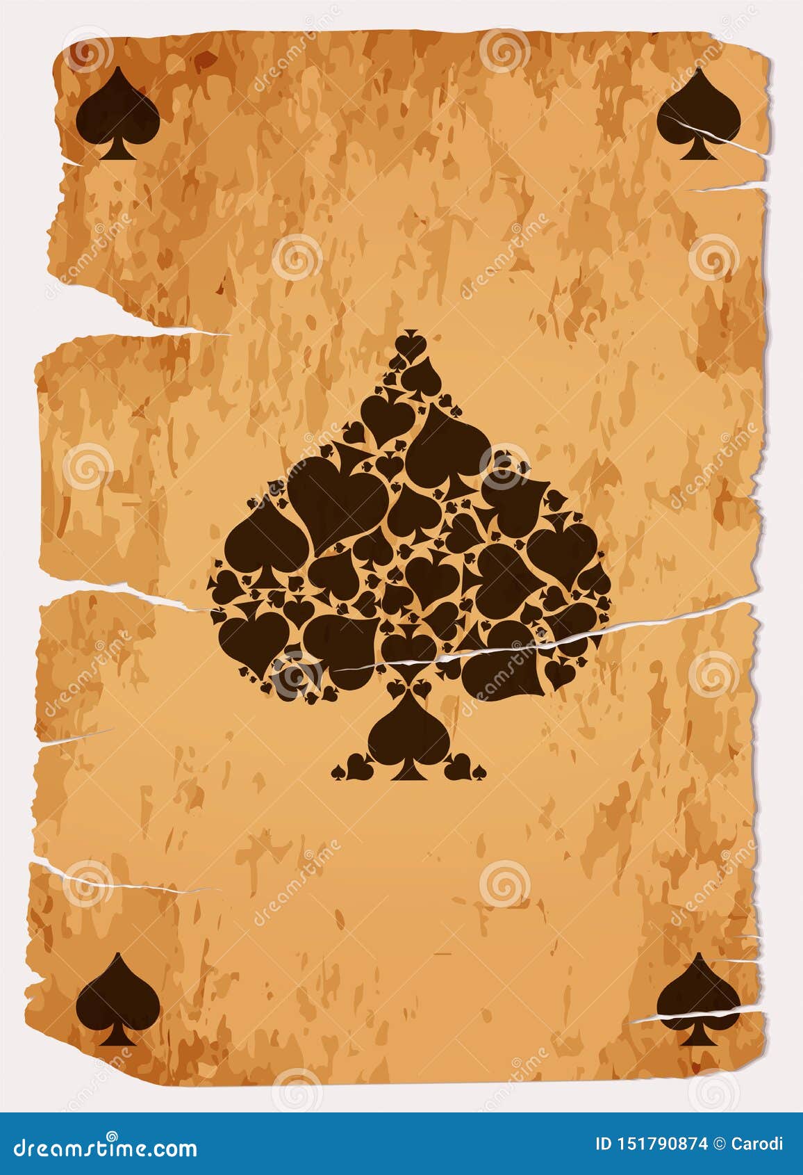 Vintage Spades Poker Card Cartoon Vector | CartoonDealer.com #30855387