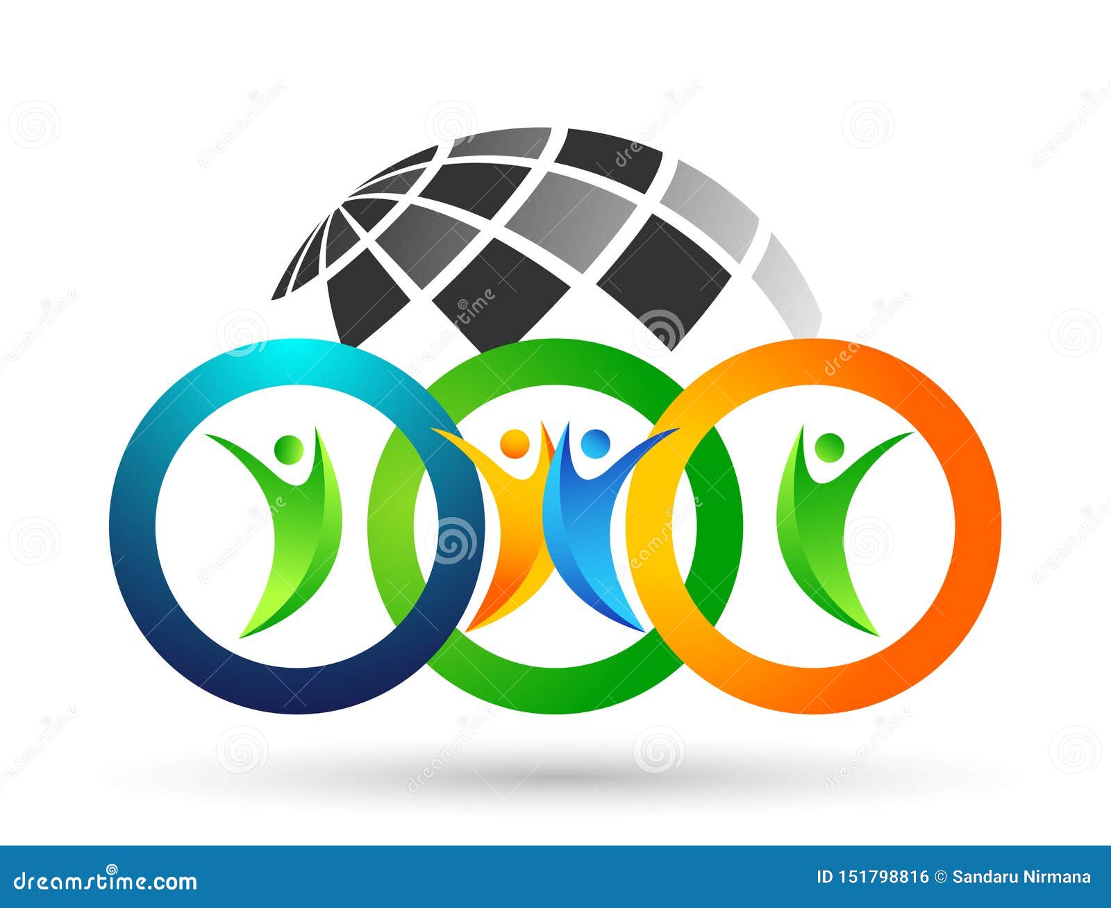 Globe People Union Team Work Celebrating Happiness Wellness Celebration ...