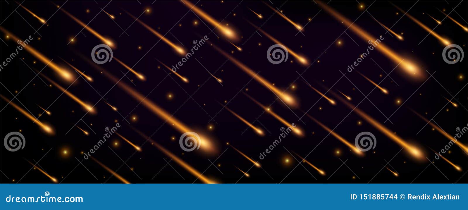 Meteor Rain from Space Illustration Stock Vector - Illustration of ...