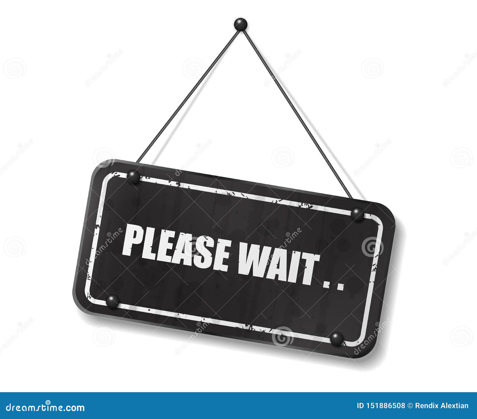 Vintage Old Black Sign with Please Wait Text Stock Vector ...