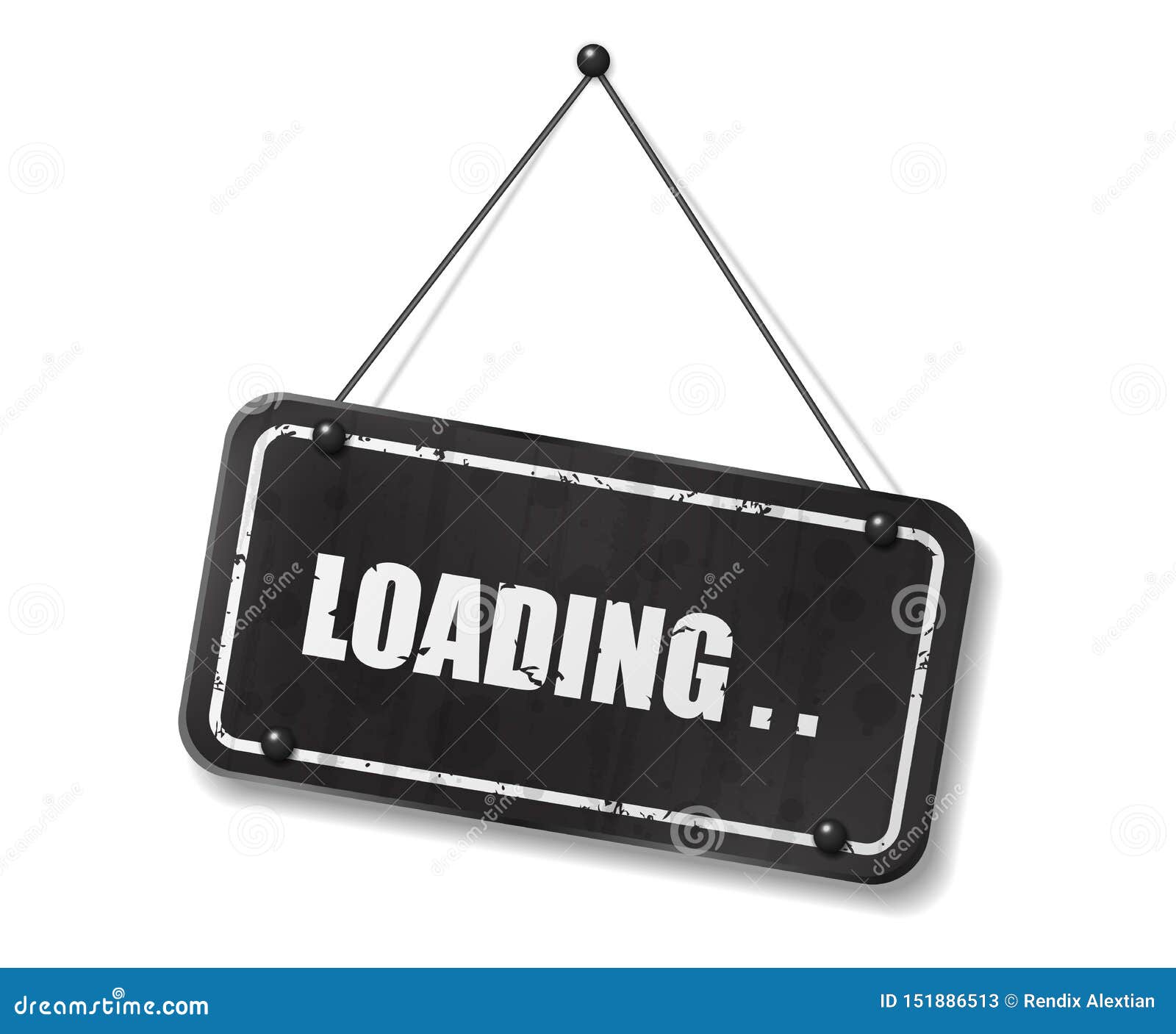 Vintage Old Black Sign with Loading Text Stock Vector - Illustration of ...