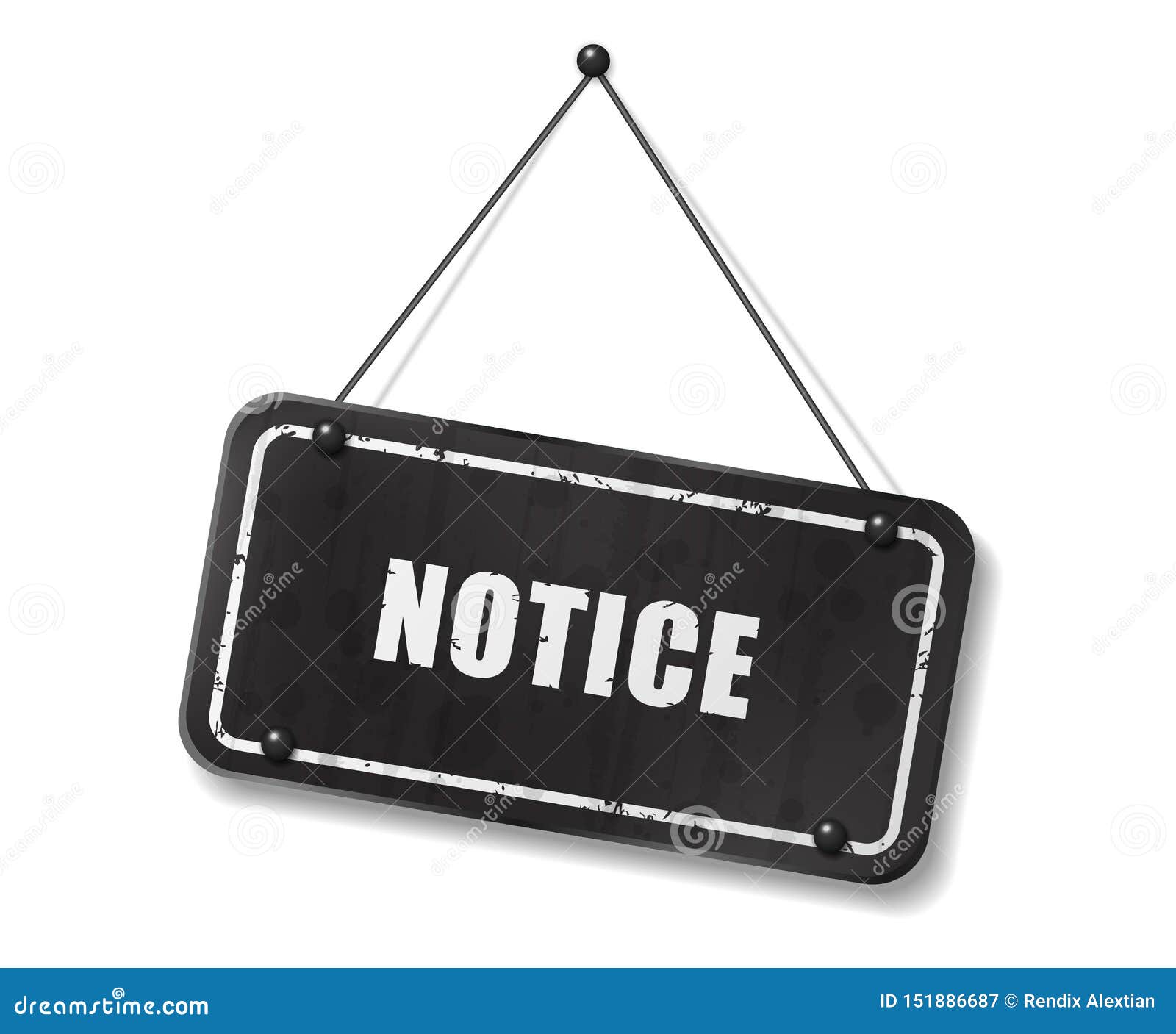 Vintage Old Black Sign with Notice Text Stock Vector - Illustration of ...