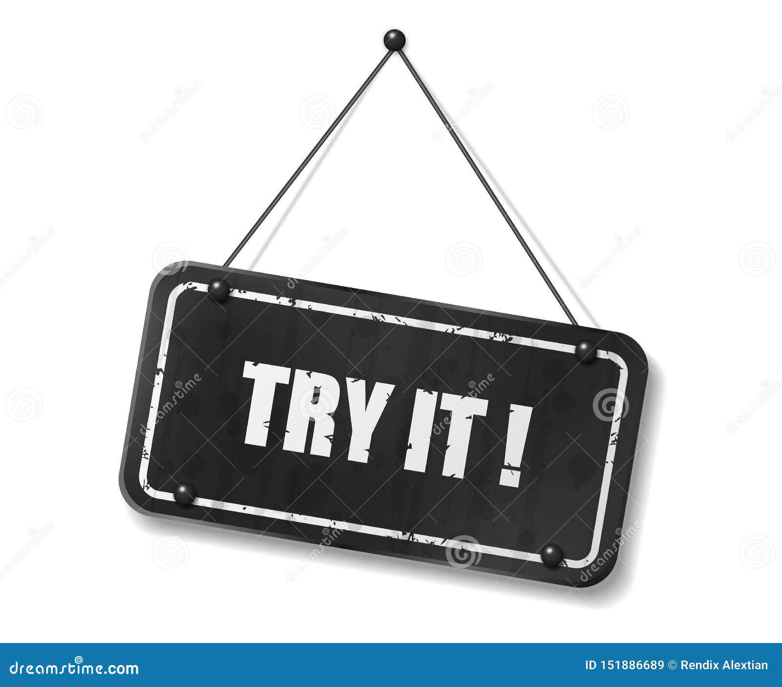 Vintage Old Black Sign with Try it Text Stock Vector - Illustration of ...