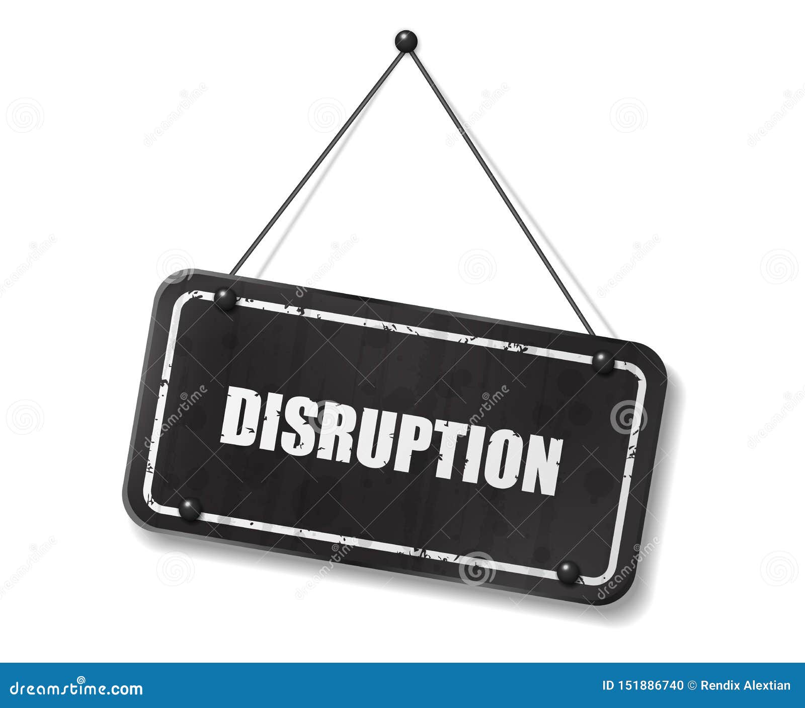 Vintage Old Black Sign with Disruption Text Stock Vector - Illustration ...