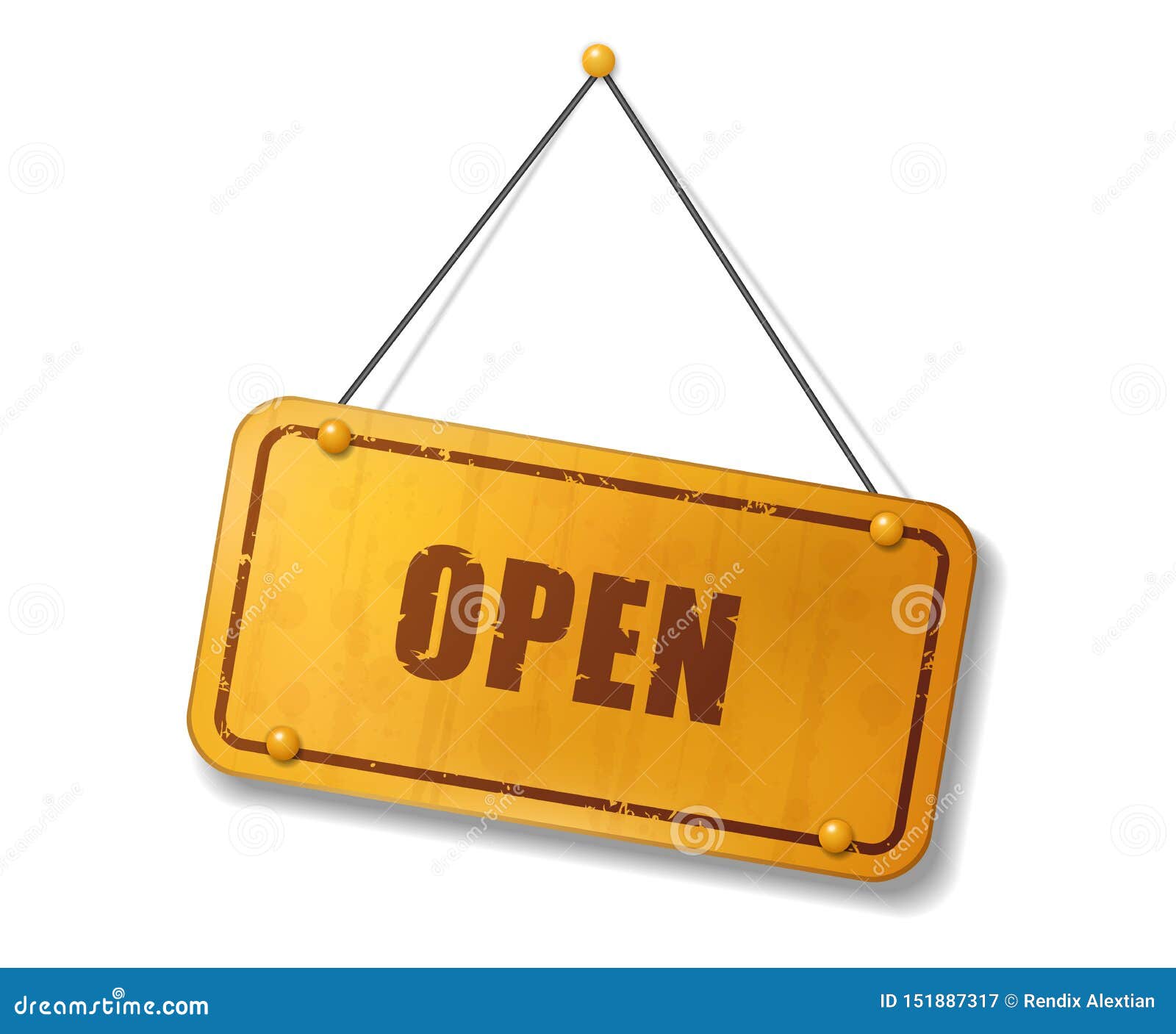 Vintage Old Gold Sign with Open Text, Stock Vector - Illustration of ...