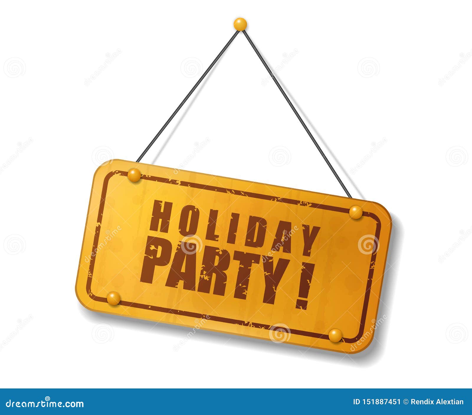 Vintage Old Gold Sign with Holiday Party Text Stock Vector ...