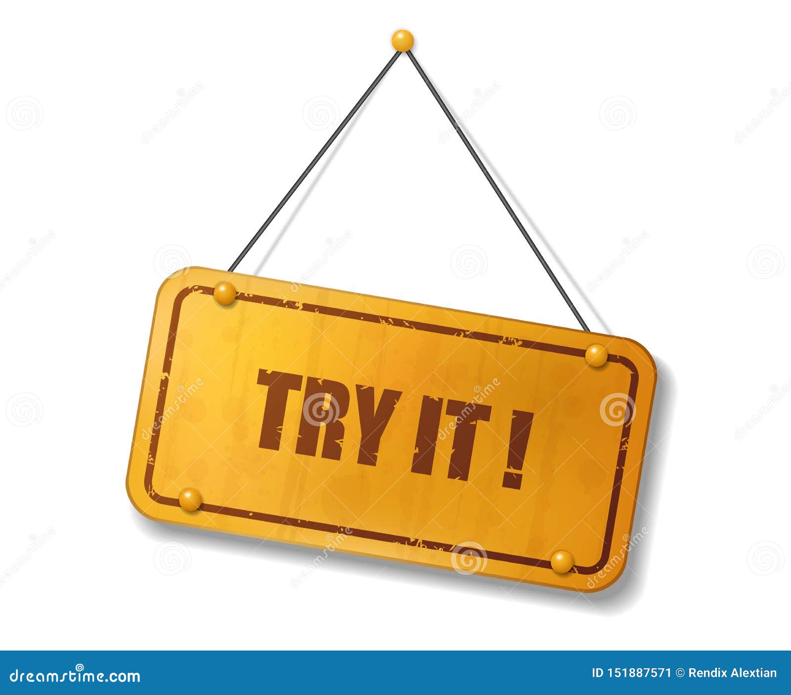 Vintage Old Gold Sign with Try it Text Stock Vector - Illustration of ...