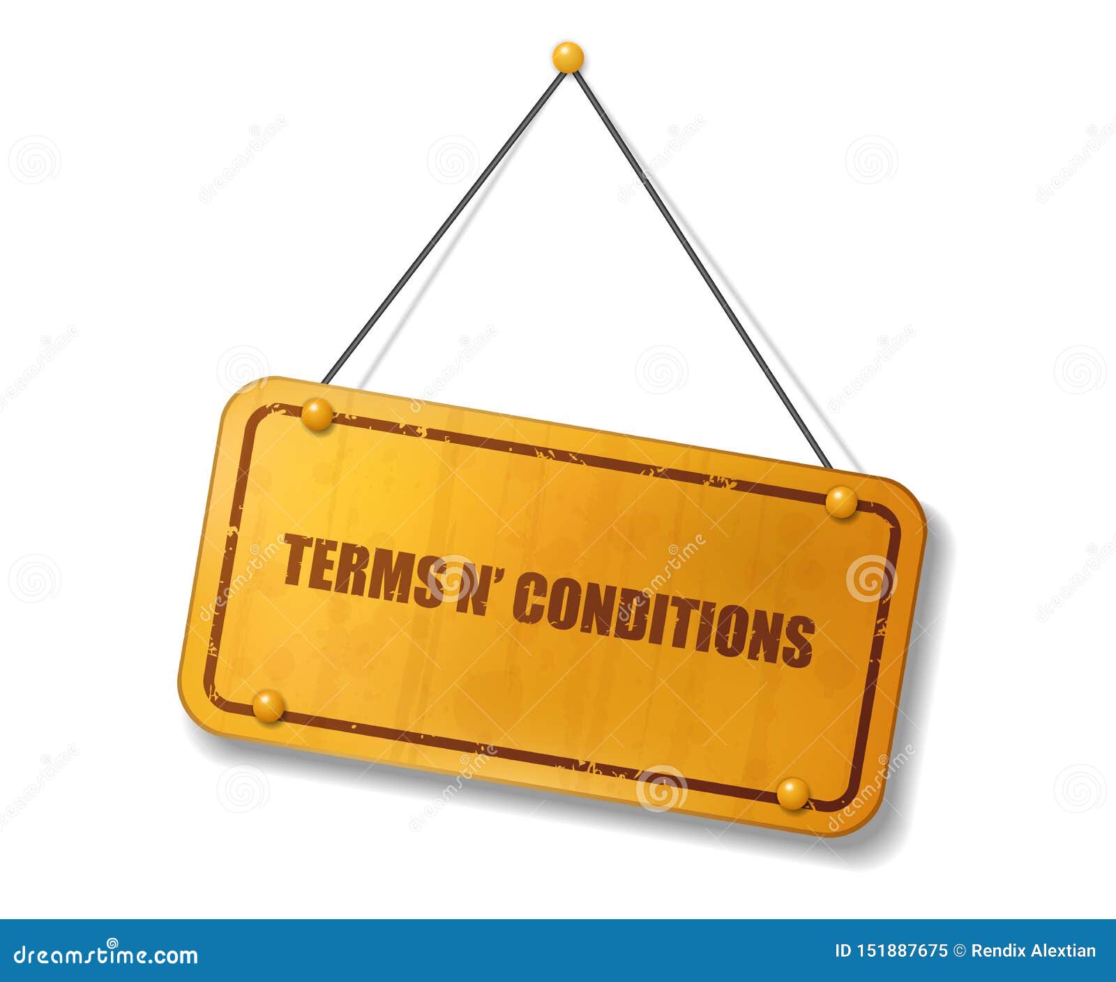 Vintage Old Gold Sign with Terms and Conditions Text Stock Vector ...