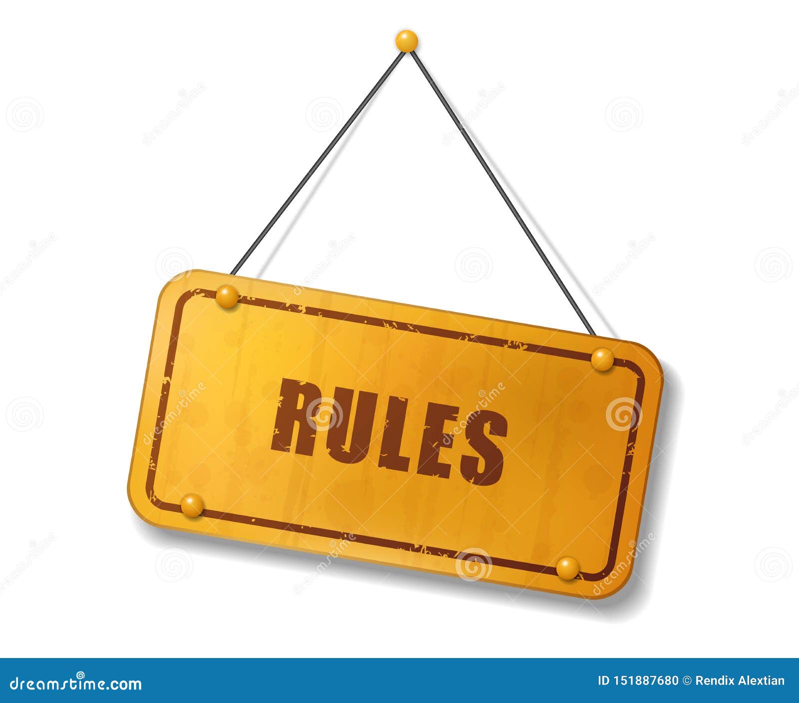 Vintage Old Gold Sign with Rules Text Stock Vector - Illustration of ...