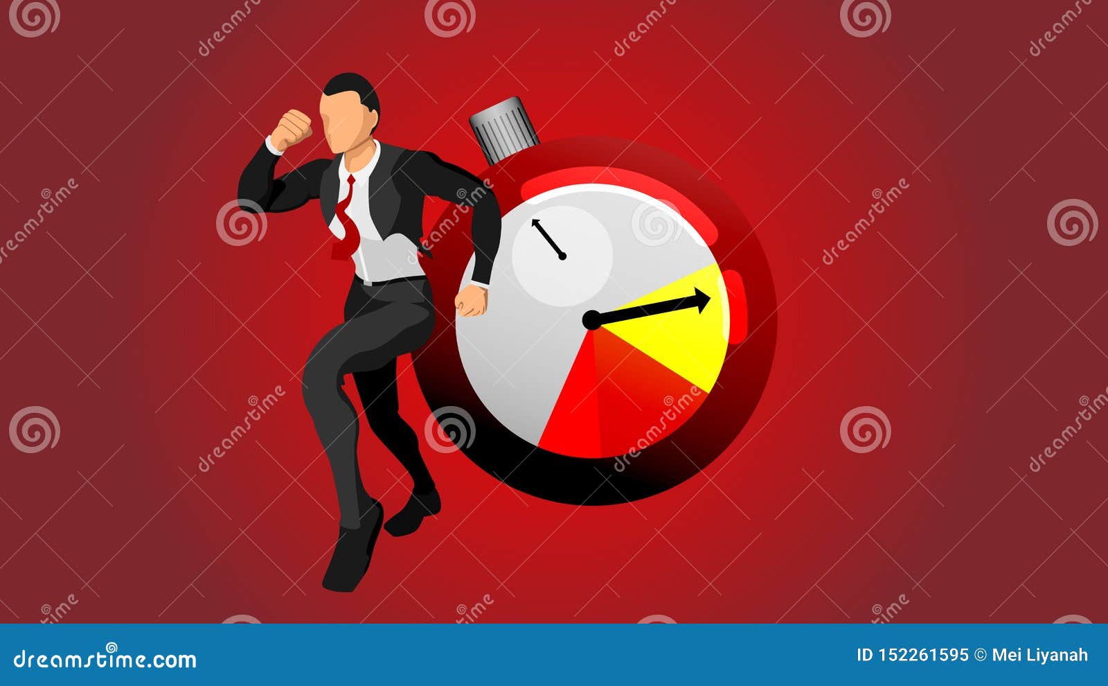 The Character of a Running Businessman is Rushed for Time. Stock Vector ...