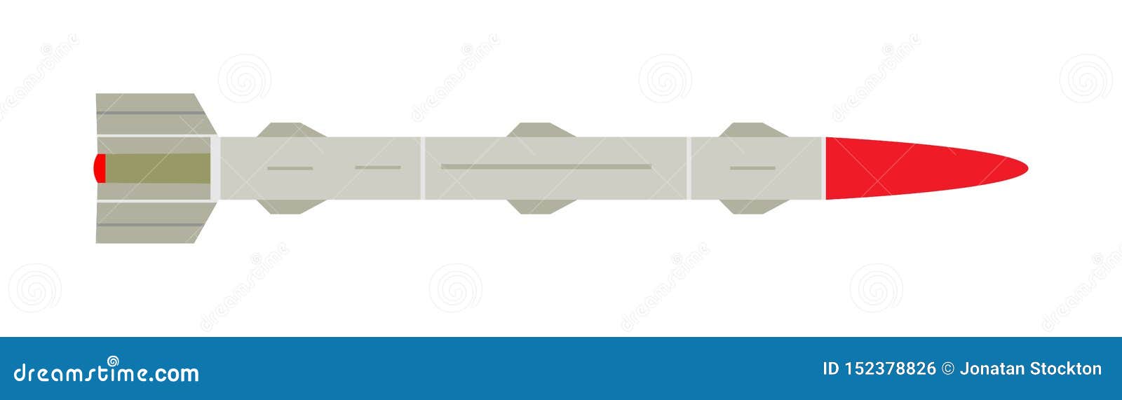 Artillery Rocket Launcher Illustration. Rocket With Nuclear Bomb ...