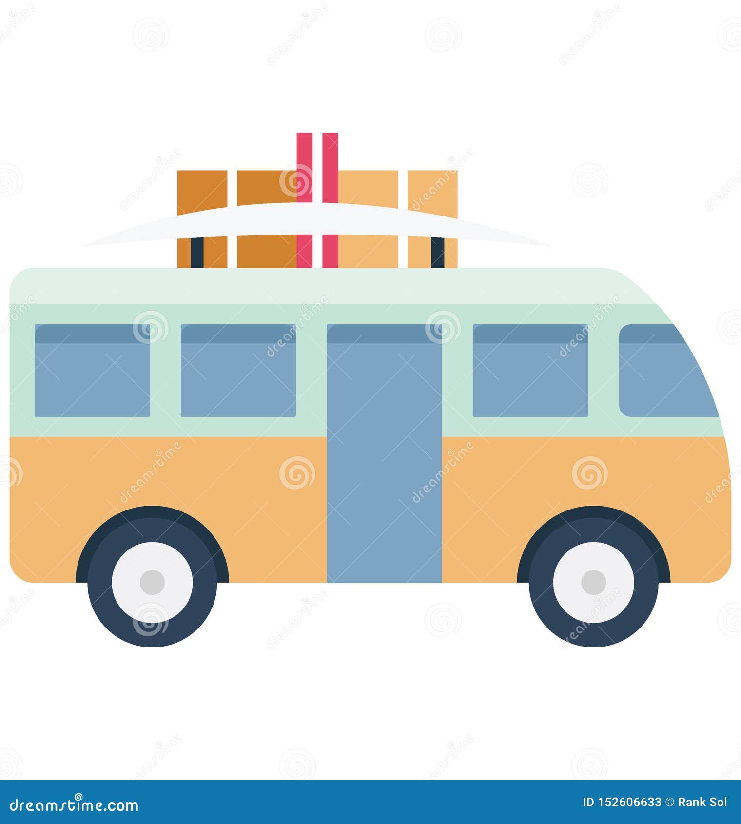 Bus Color Vector Icon Which Can Easily Modify or Edit Stock Vector ...