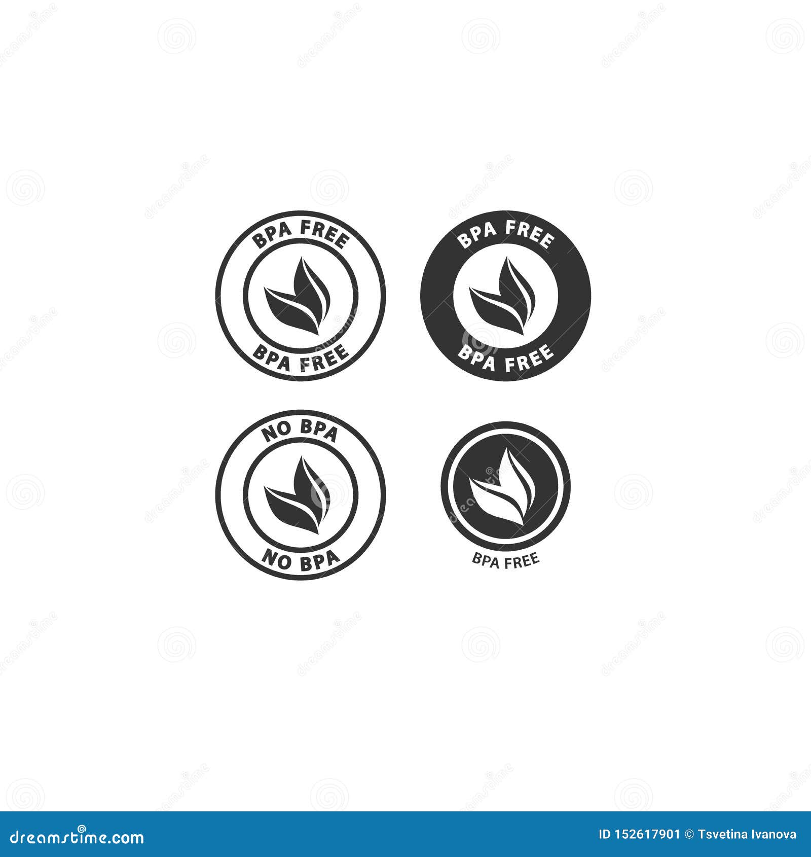 Bpa or Bisphenol a Free Black Badge Label Set for Plastic Packaging ...