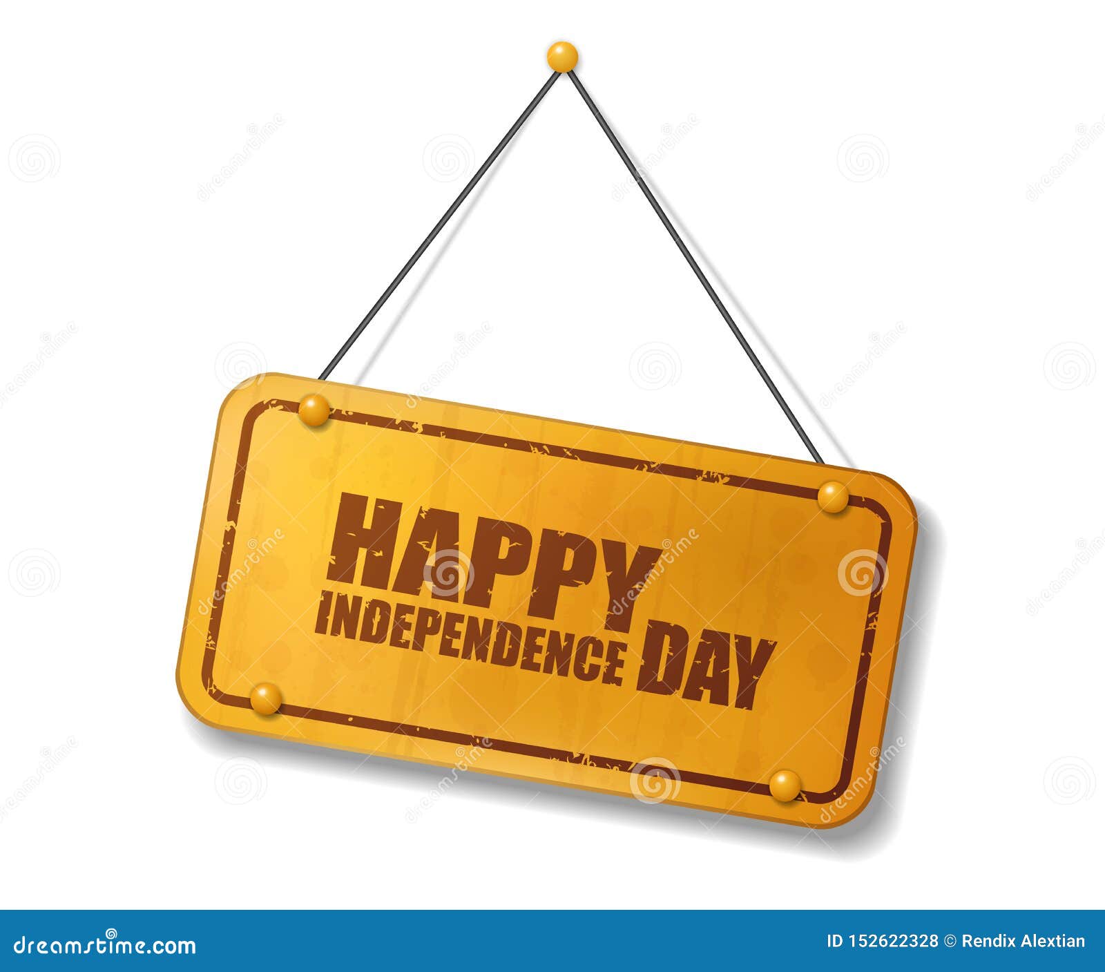 Vintage Old Gold Sign with Happy Independence Day Text Stock Vector ...