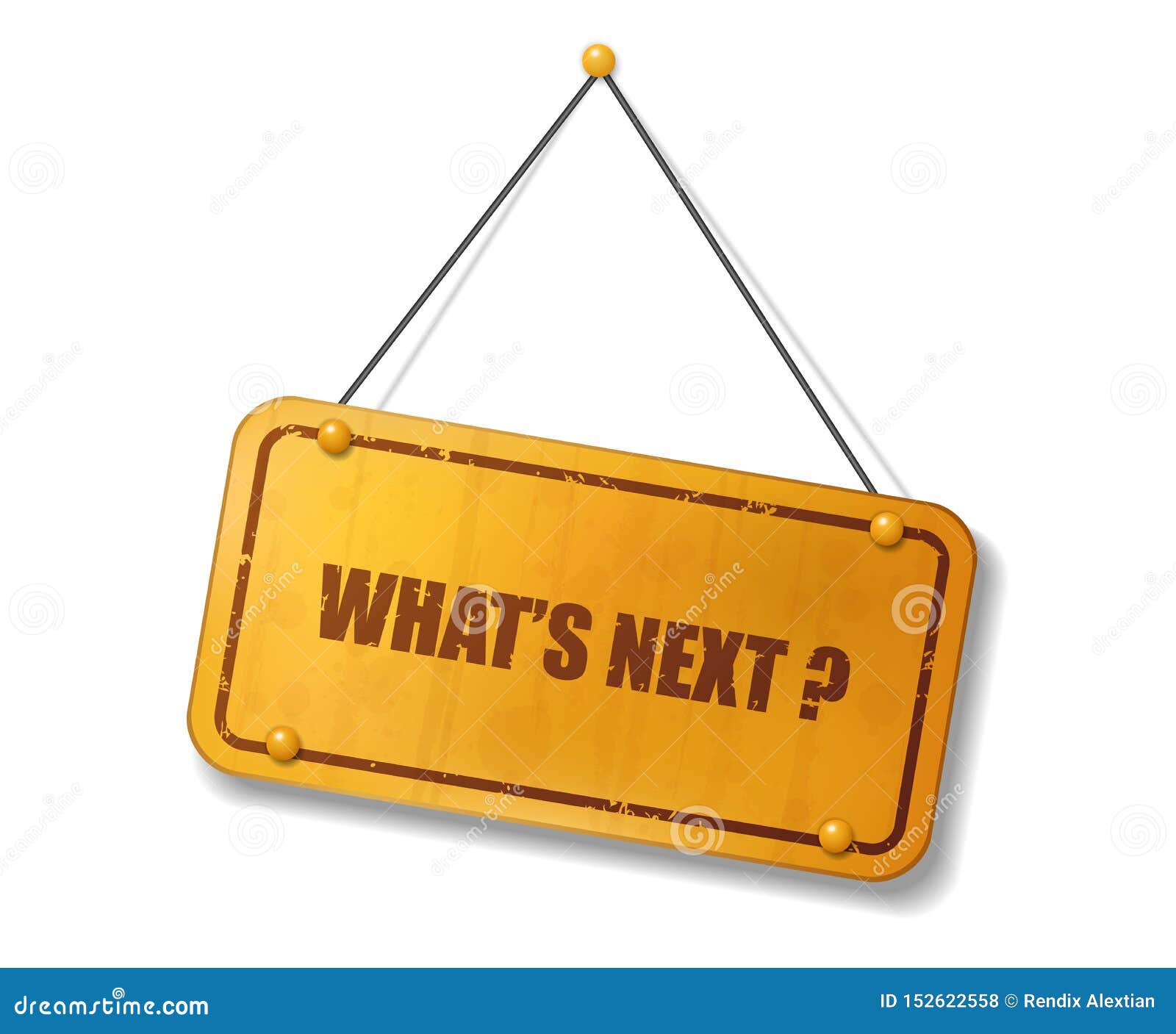 Vintage Old Gold Sign with What`s Next Text Stock Vector - Illustration ...
