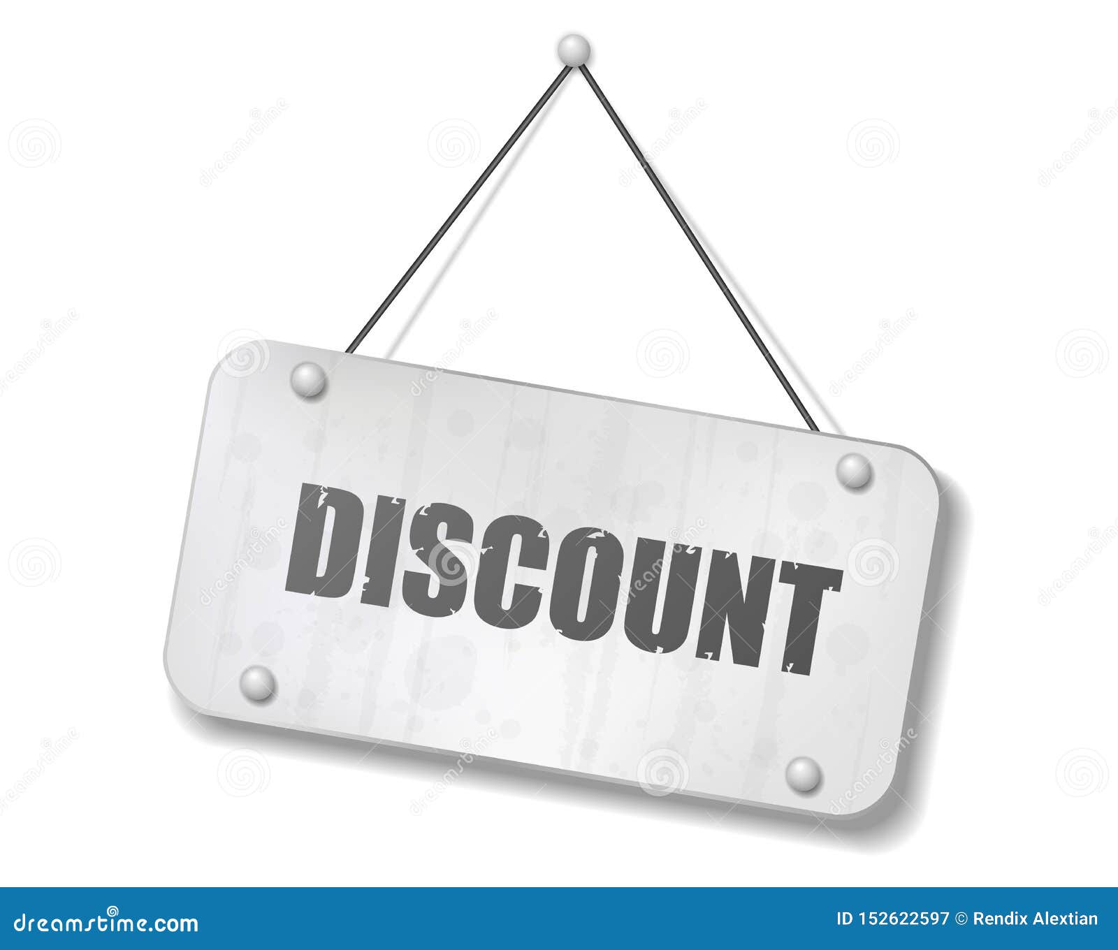 Vintage Old Chrome Sign with Discount Text Stock Vector - Illustration ...