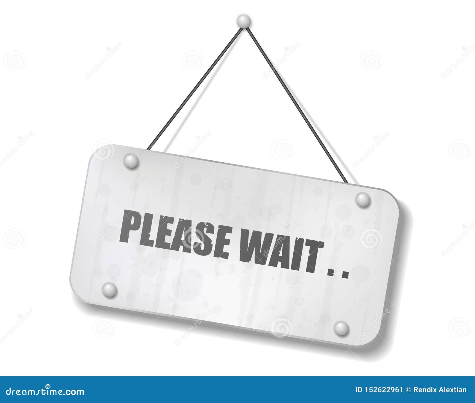 Vintage Old Chrome Sign with Please Wait Text Stock Vector ...
