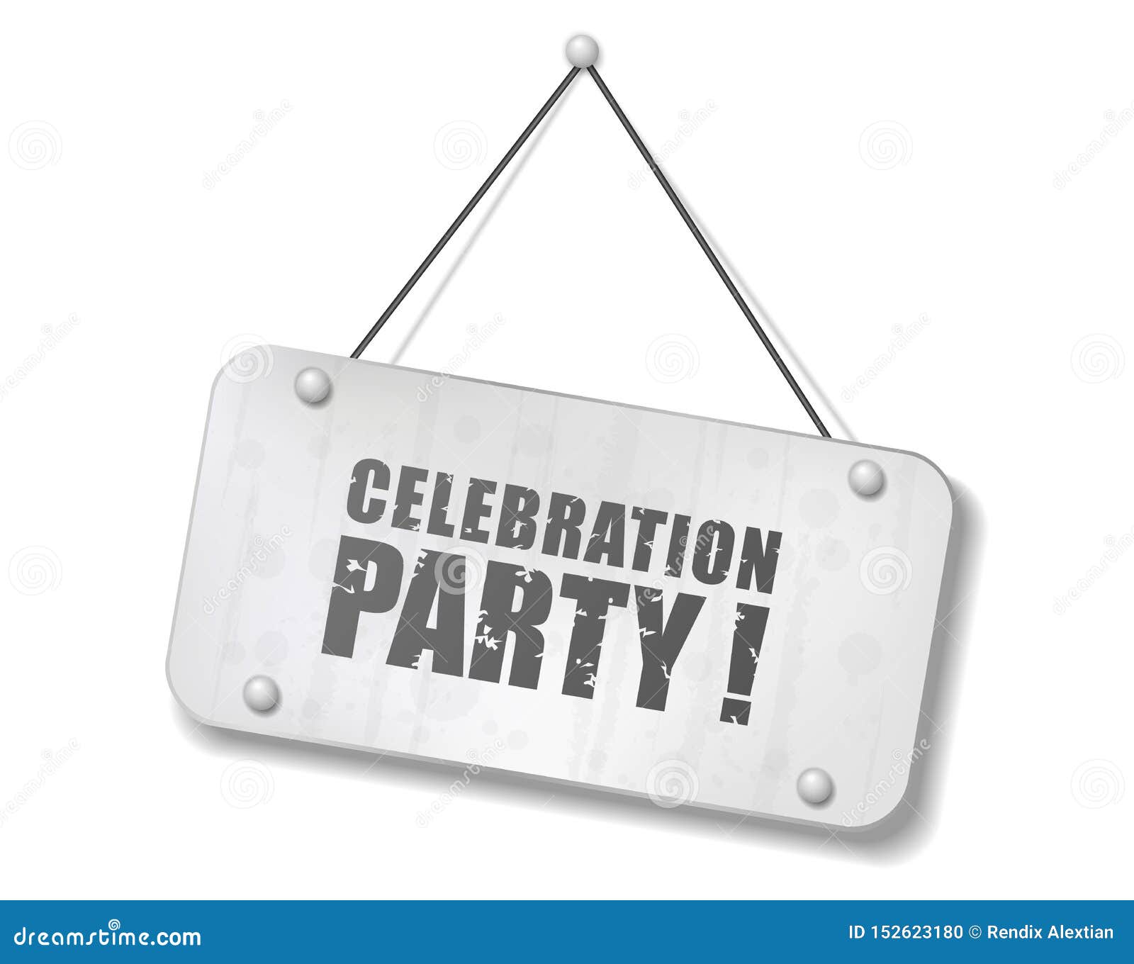 Vintage Old Chrome Sign with Celebration Party Text Stock Vector ...