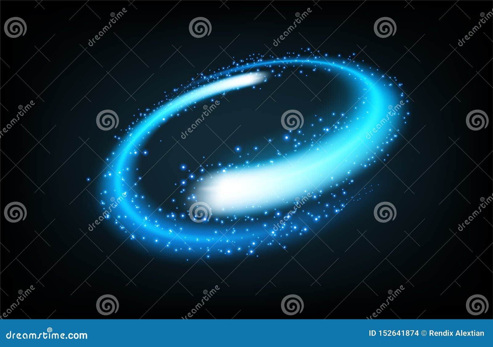 Rotating Blue Light Shiny with Sparkles Flat Perspective View, Suitable ...