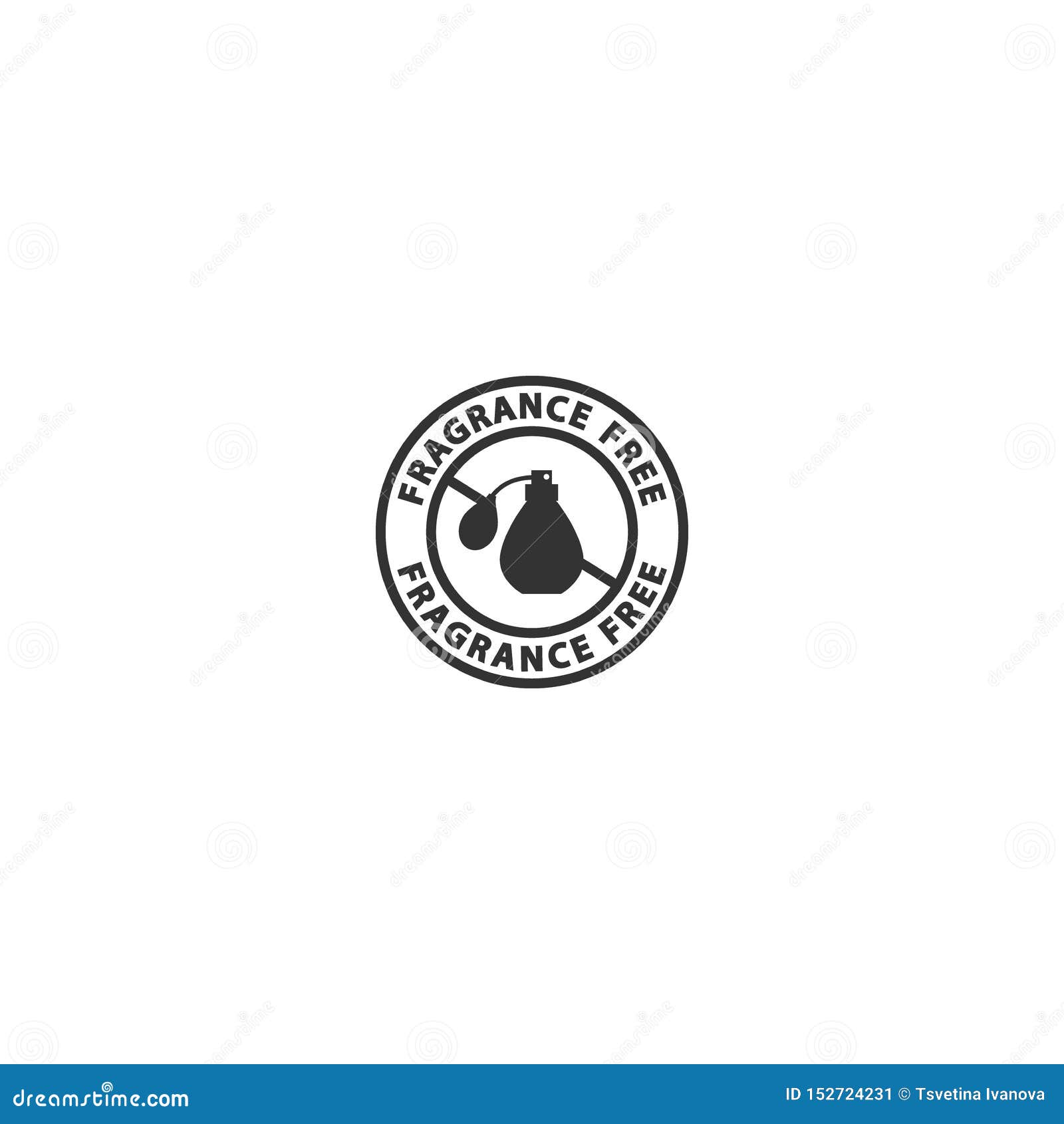 Fragrance Free Vector Black Circle Stamp. Stock Vector - Illustration ...