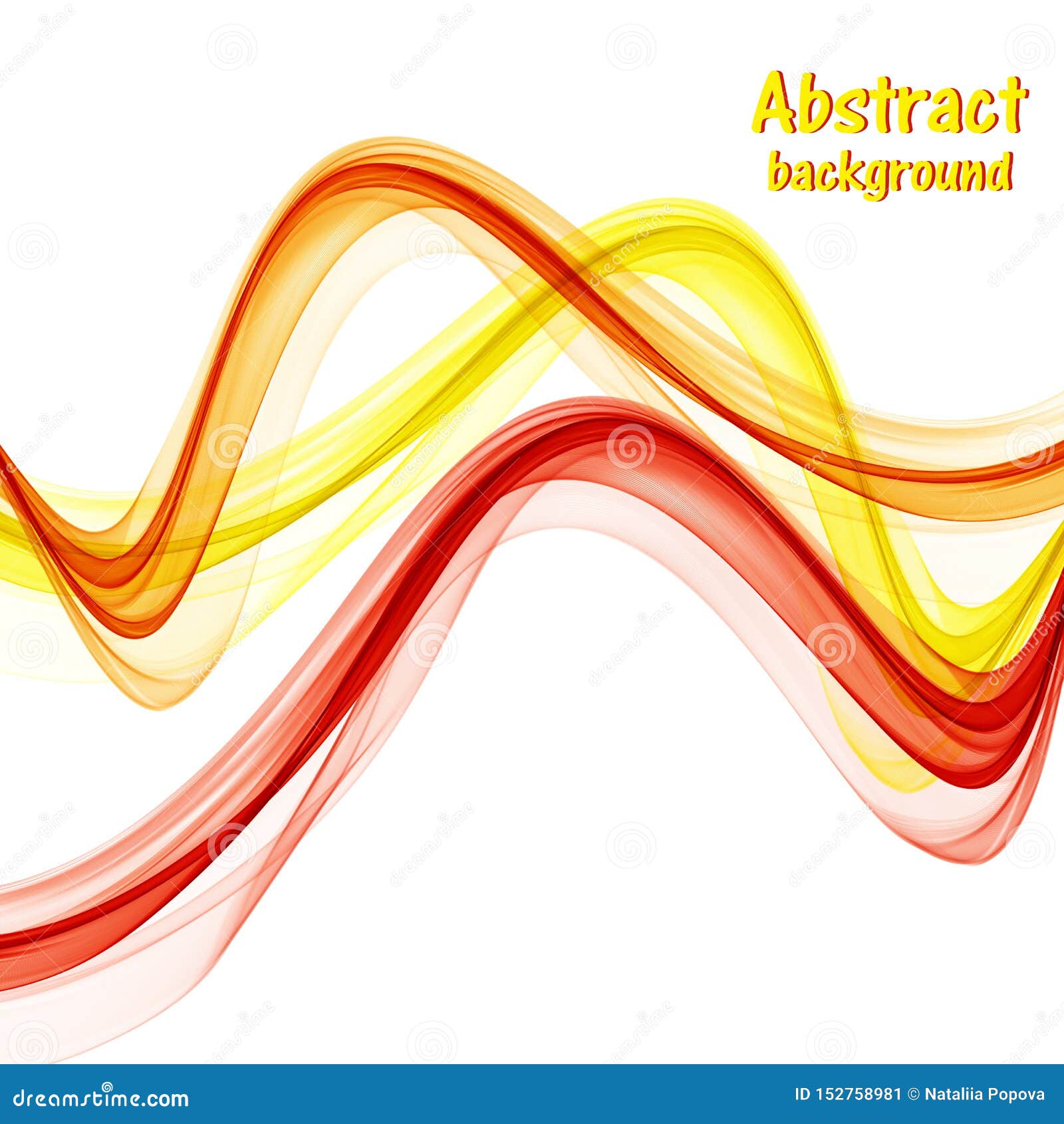 Abstract Orange and Yellow and Red Waves on White Background Stock ...
