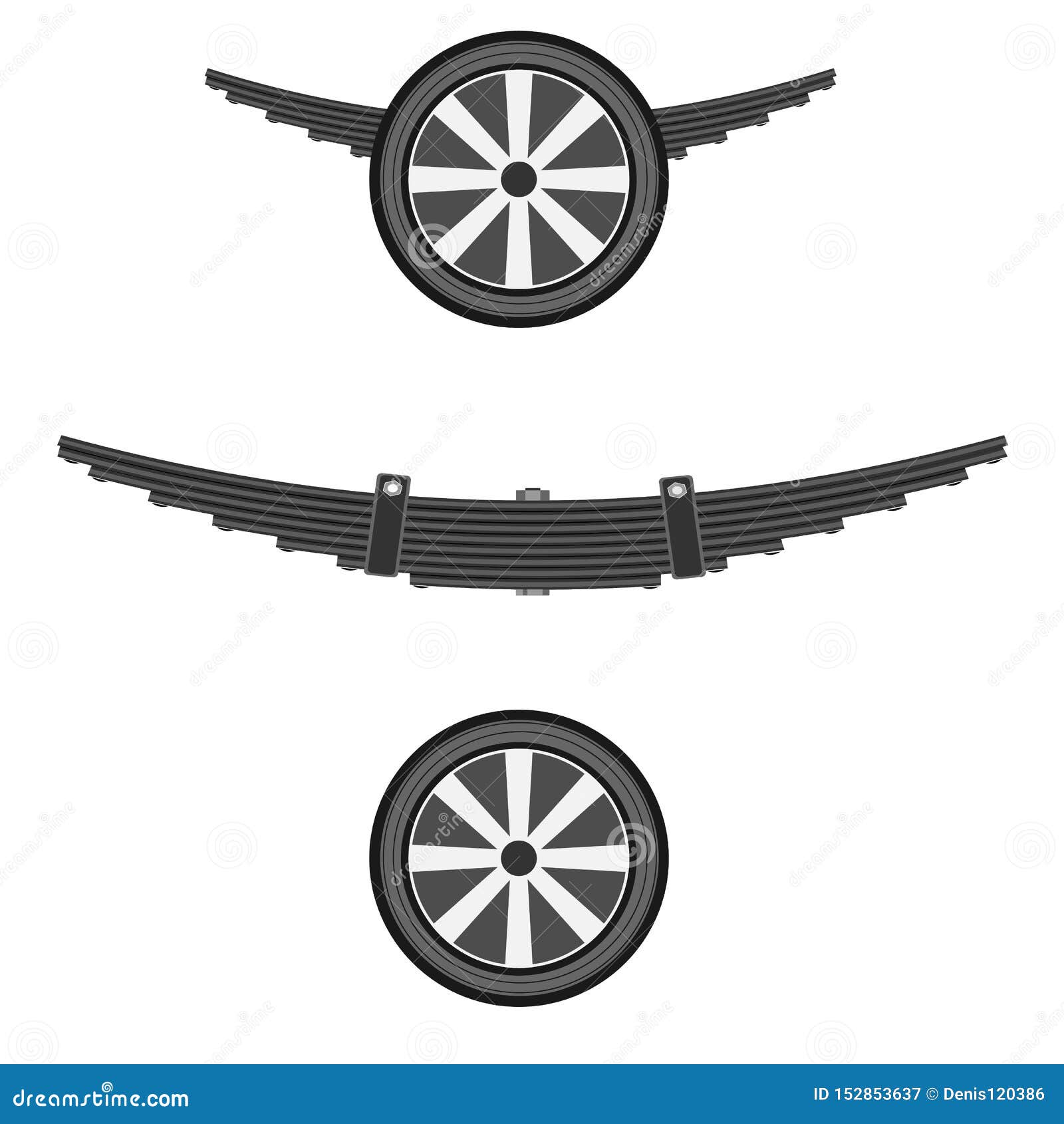 Car Suspension, Leaf Spring Stock Vector - Illustration of wheel ...