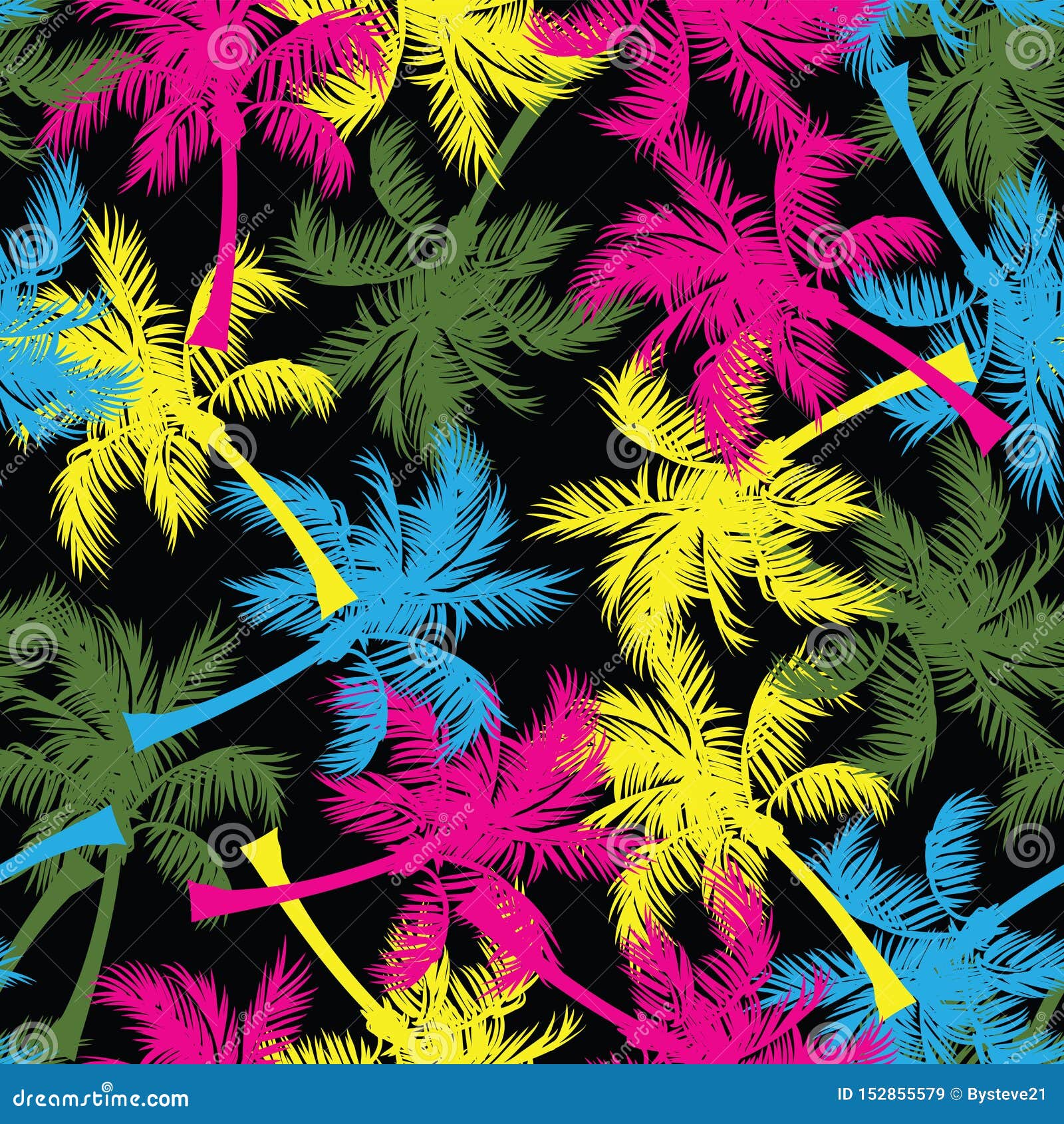 Seamless Palm Tree Camouflage Design Pattern Cartoon Vector ...