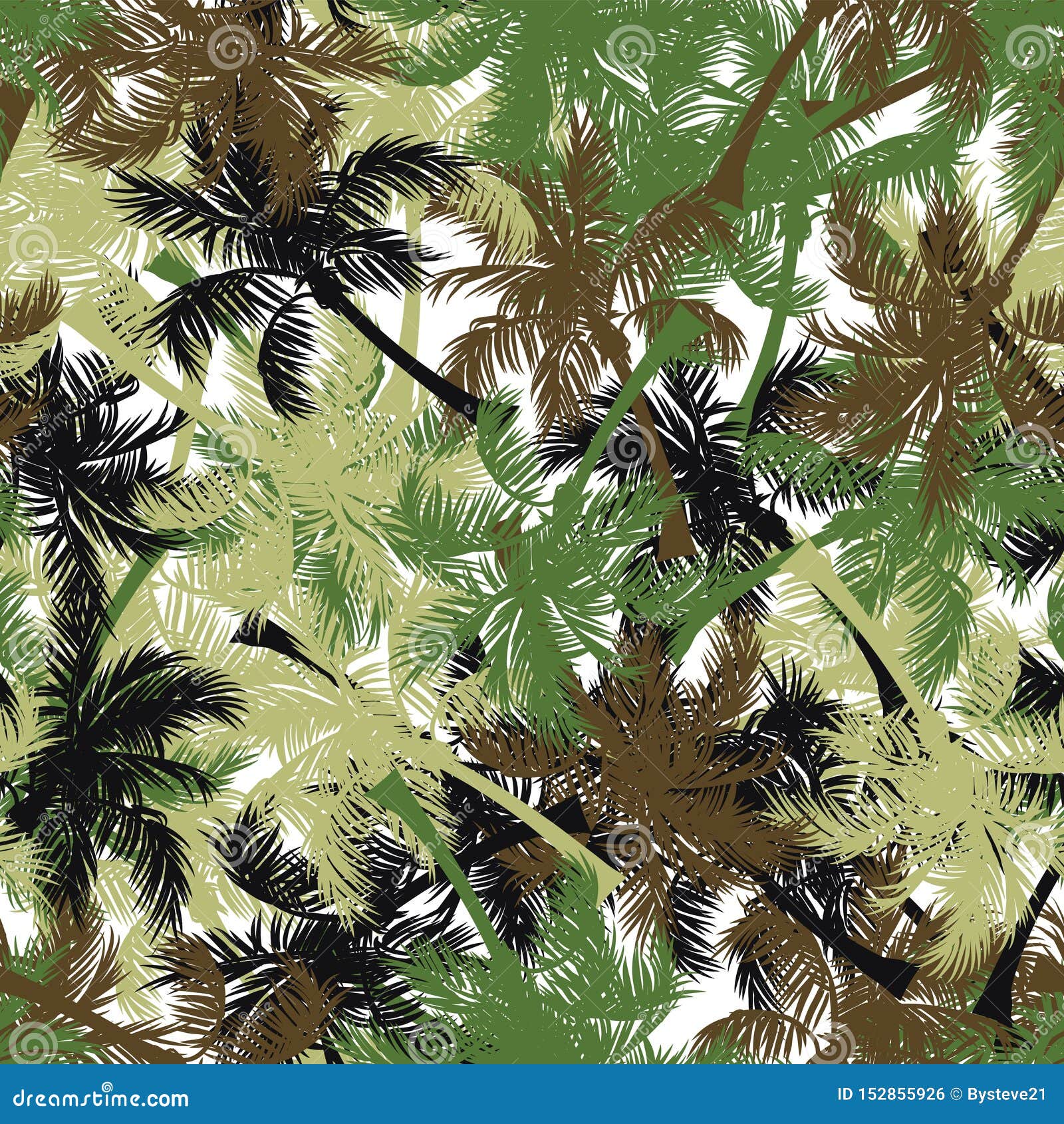 Seamless Palm Tree Camouflage Design Pattern Stock Vector ...