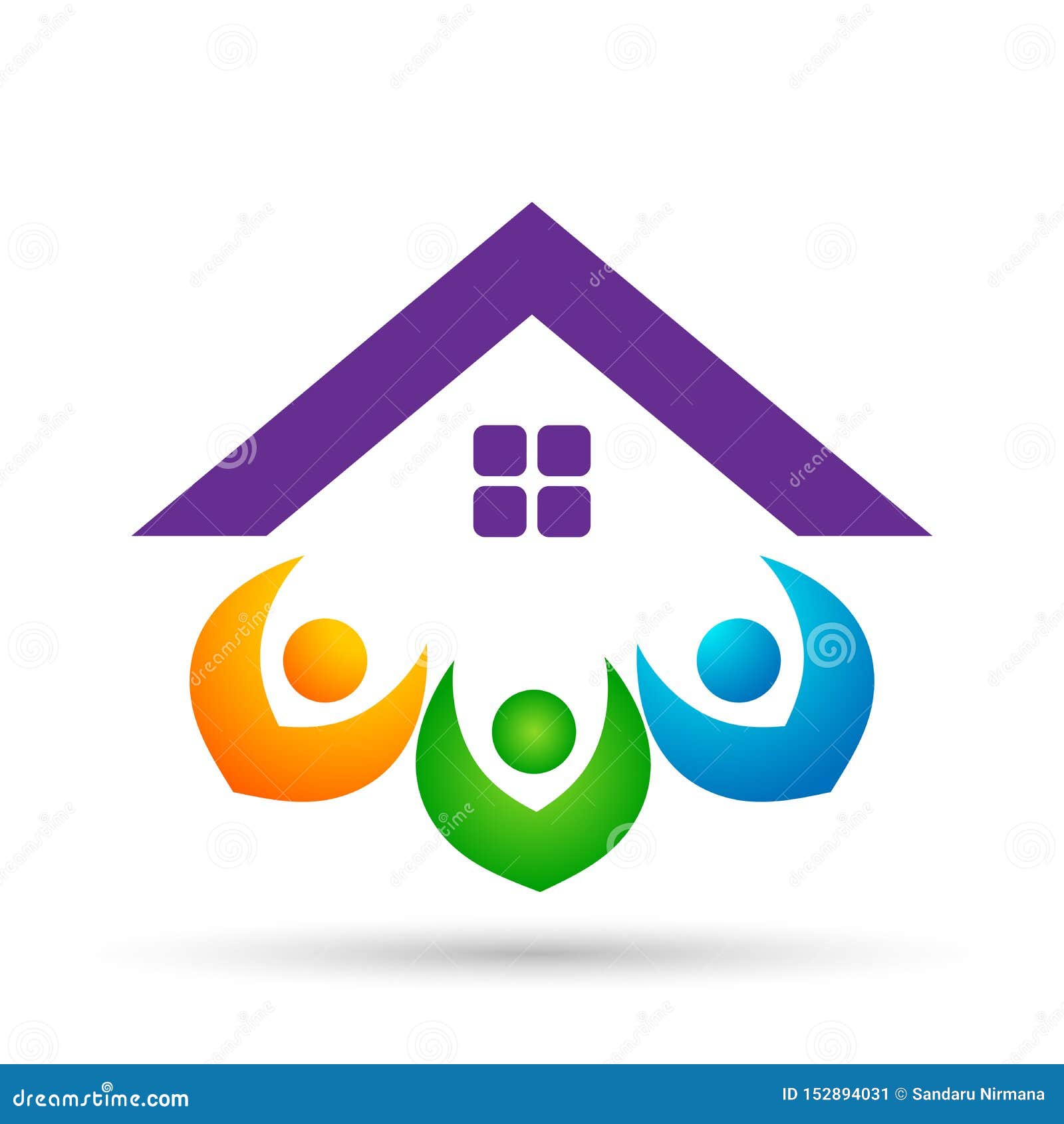 Abstract Real Estate House Family Happy Union Roof and Home Logo Vector ...