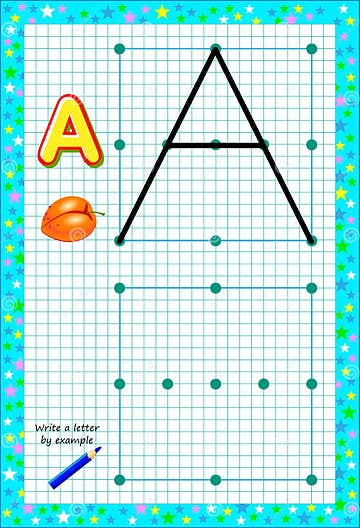 Educational Page for Little Children on Square Paper. Write Letter by ...