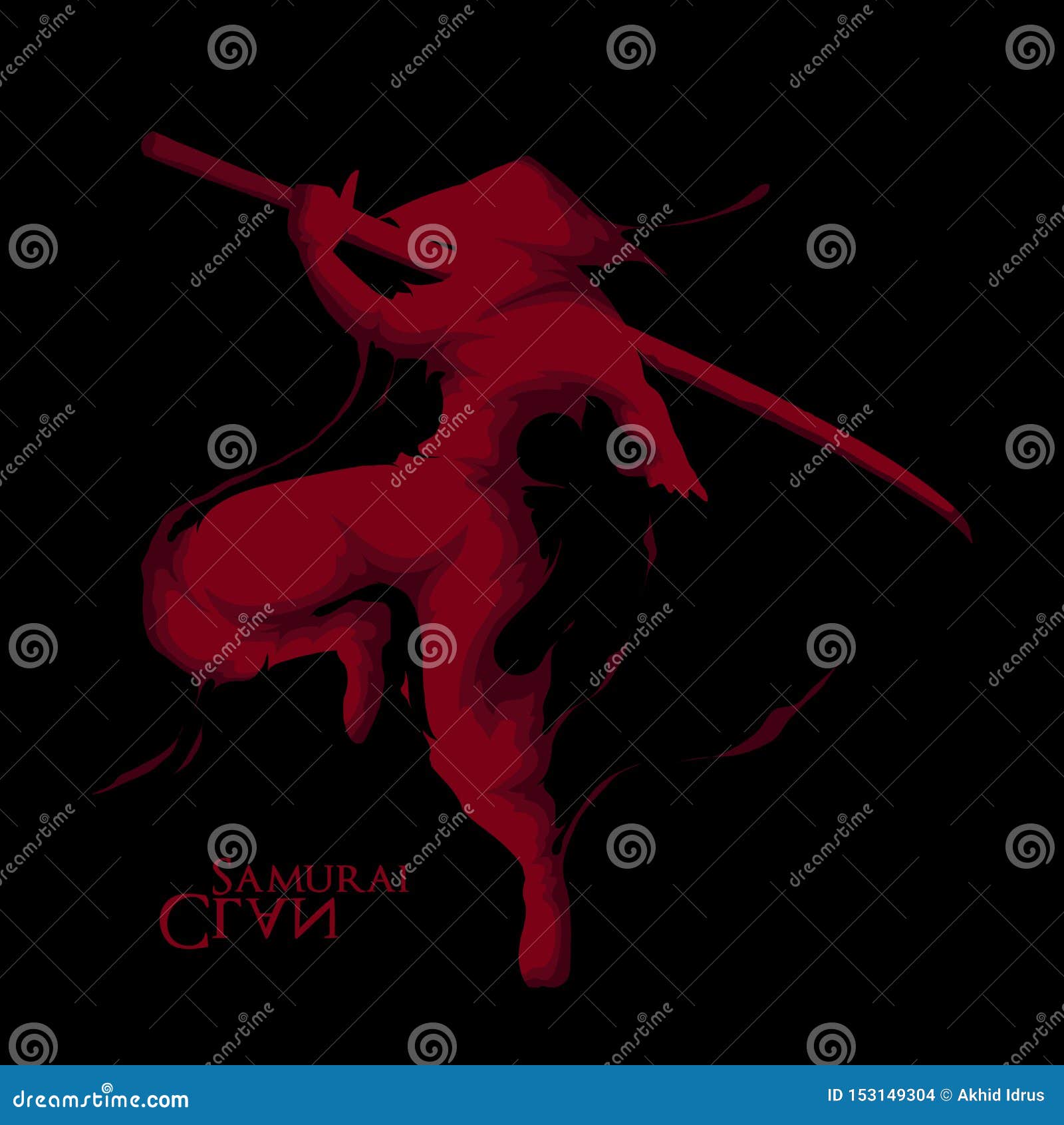 Samurai Warrior Splash Vector Illustration | CartoonDealer.com #153149304