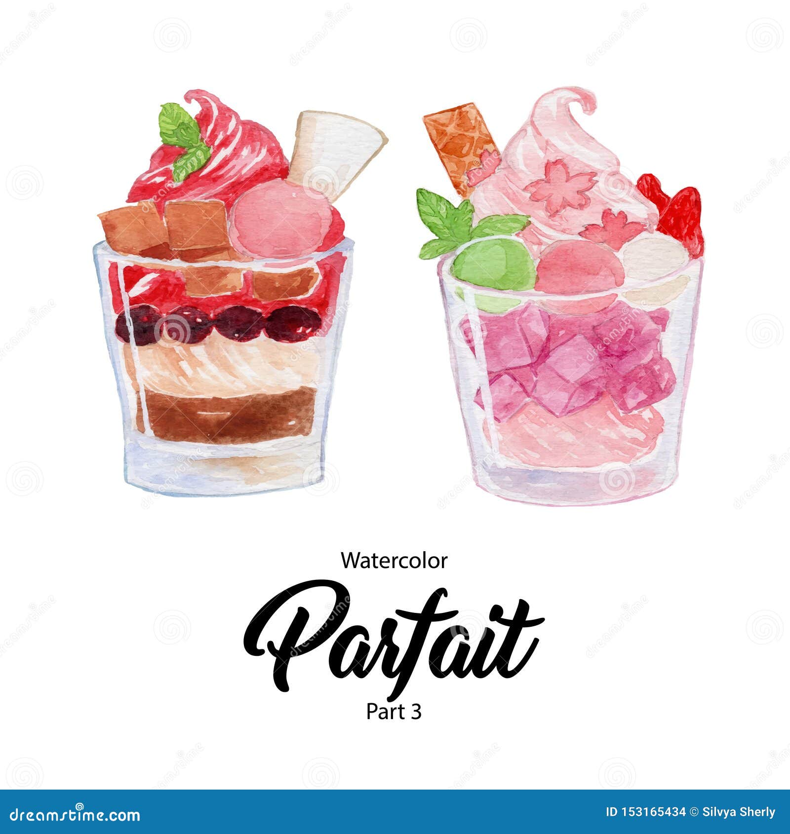 Watercolor Parfait Illustration Part 3 Stock Photo - Image of drawn ...