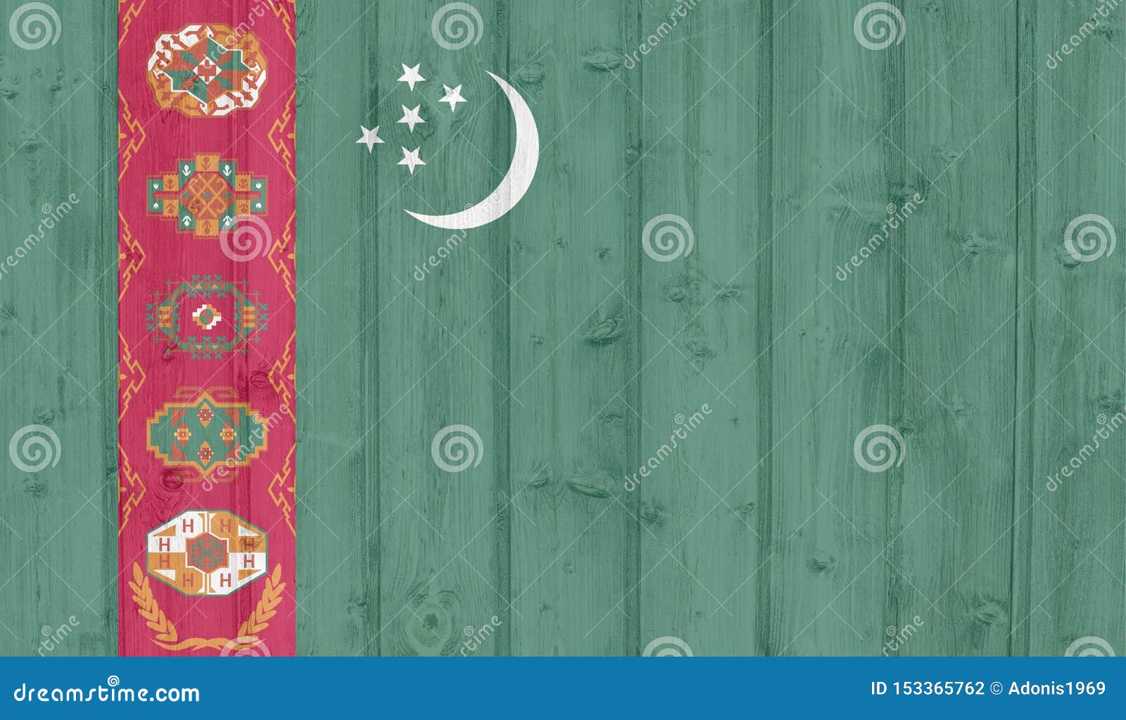 Turkmenistan flag stock illustration. Illustration of country - 153365762