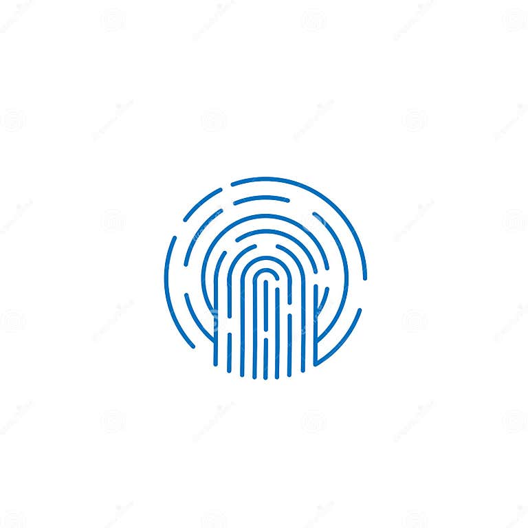 Fingerprint Line Icon, Vector Sign, Linear White Pictogram Isolated for ...