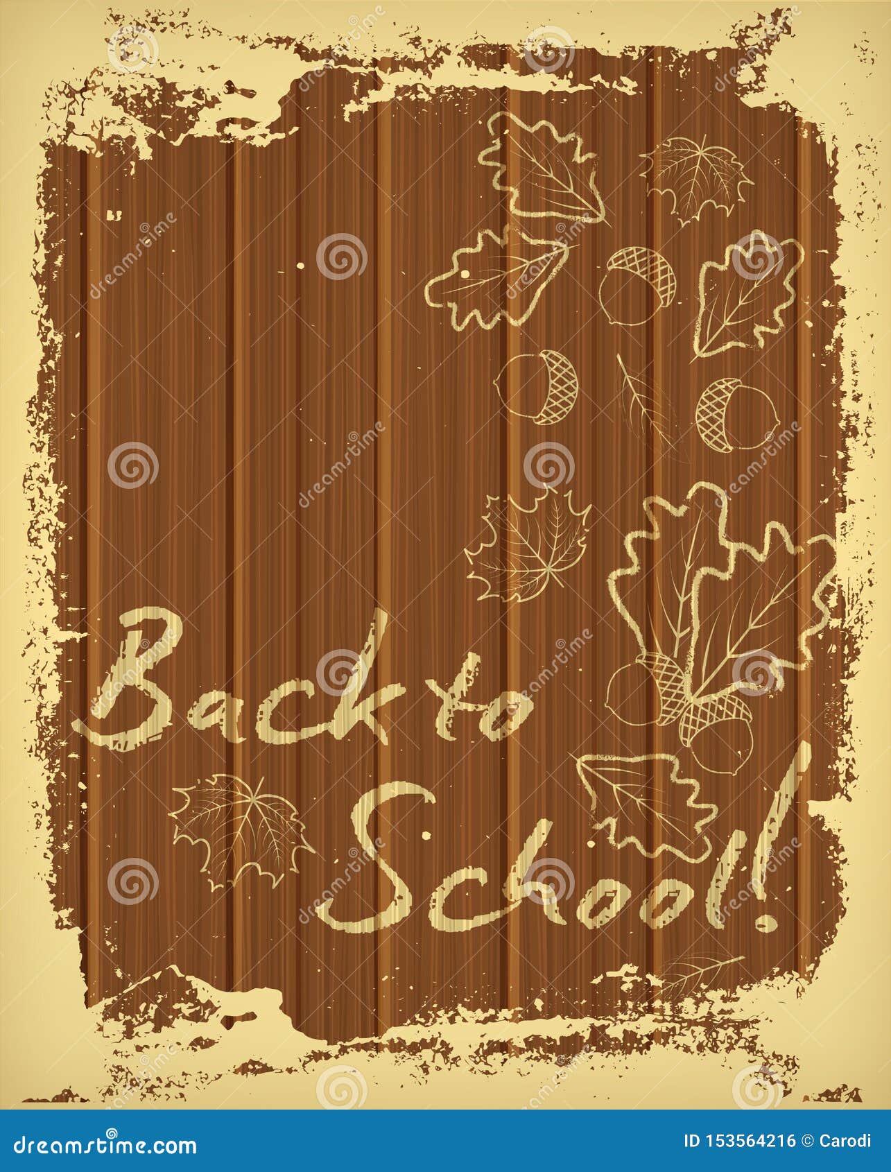 Back To School Invitation Card with Chalk Pattern Stock Vector ...
