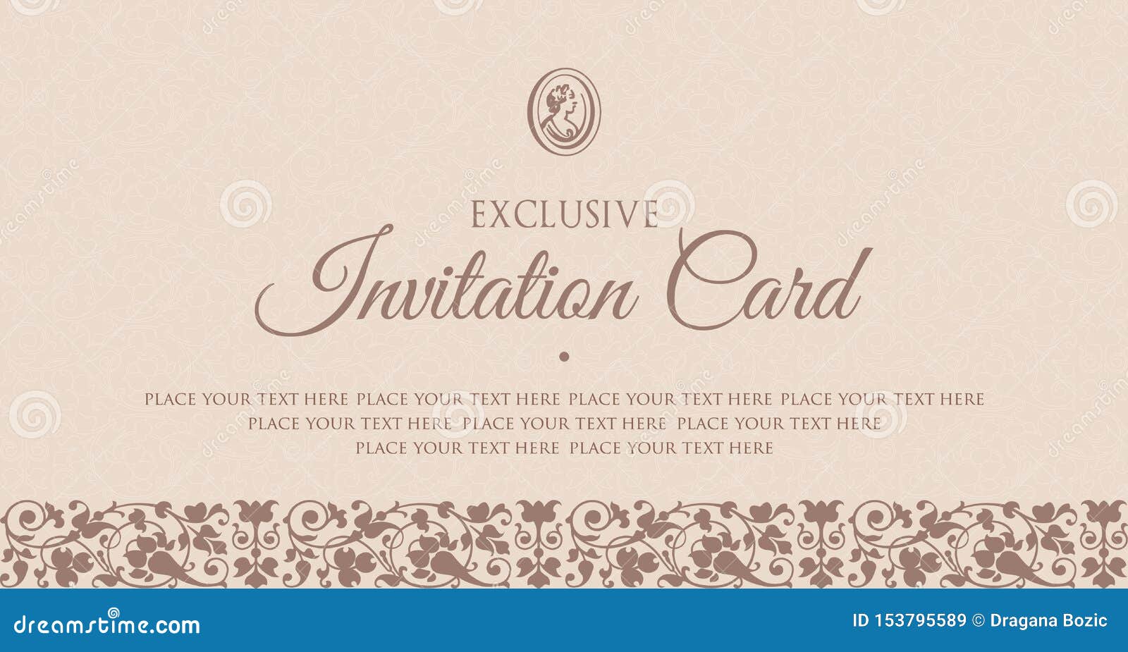 Exclusive Invitation Card Template in Vintage Style Stock Vector ...