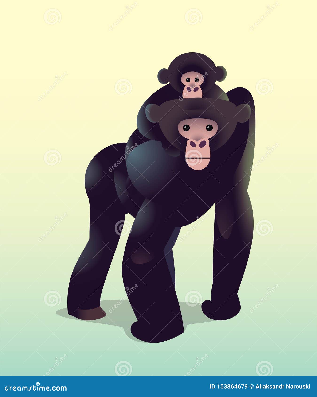 Cute Baby Bonobo Monkey Stock Illustrations – 10 Cute Baby Bonobo ...
