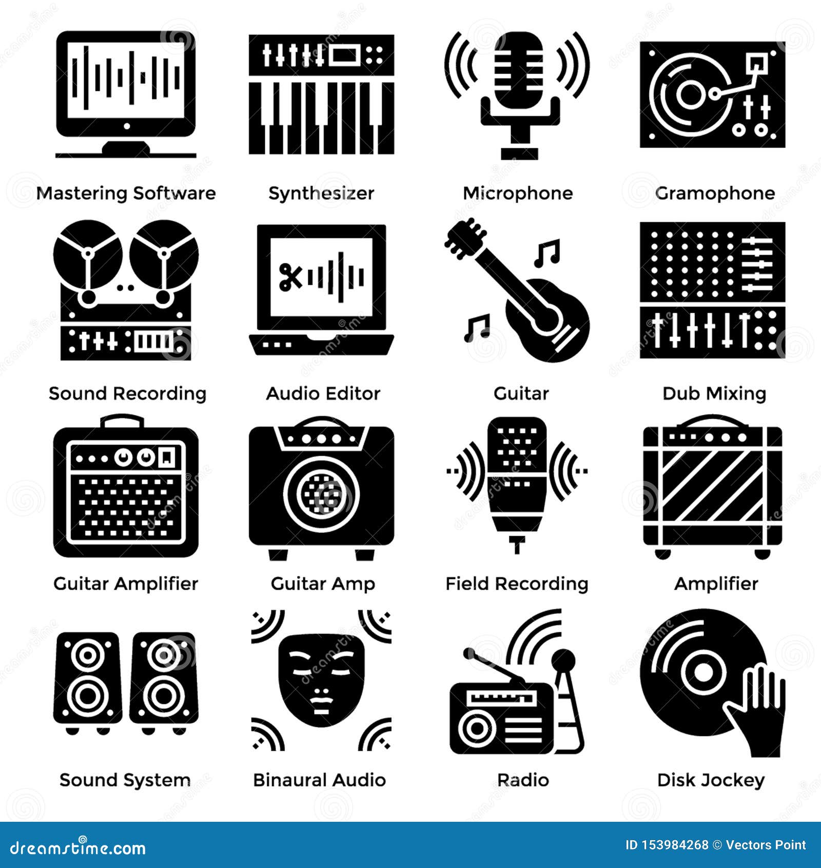 Sound Design Icons stock vector. Illustration of keyboard - 153984268