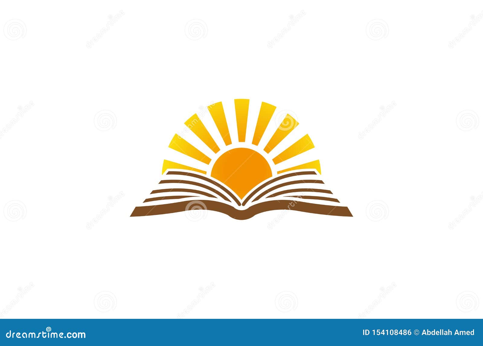 Creative Abstract Open Book Sun Logo Design Vector Symbol Illustration ...