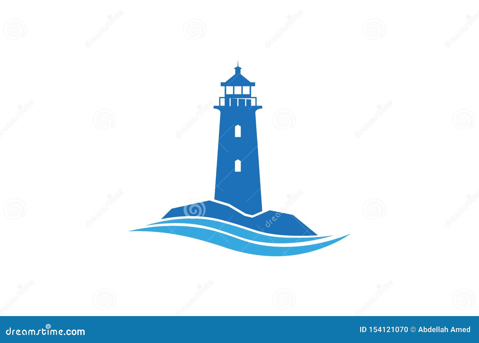 Creative Abstract Blue Lighthouse Waves Logo Design Vector Symbol ...