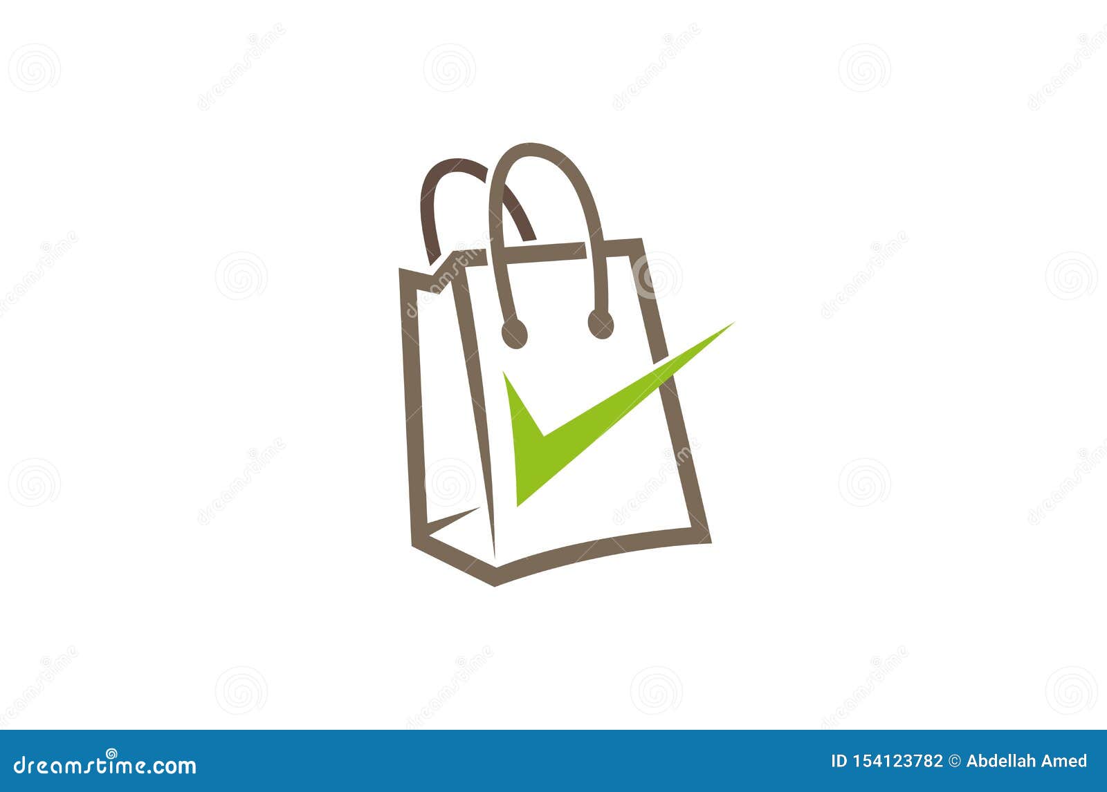 Creative Abstract Shopping Bag Check Logo Design Vector Symbol ...