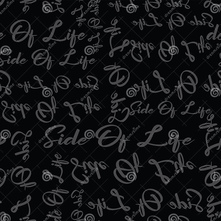 Trendy Fashion Side of Life Text Design Pattern White Stock Vector ...