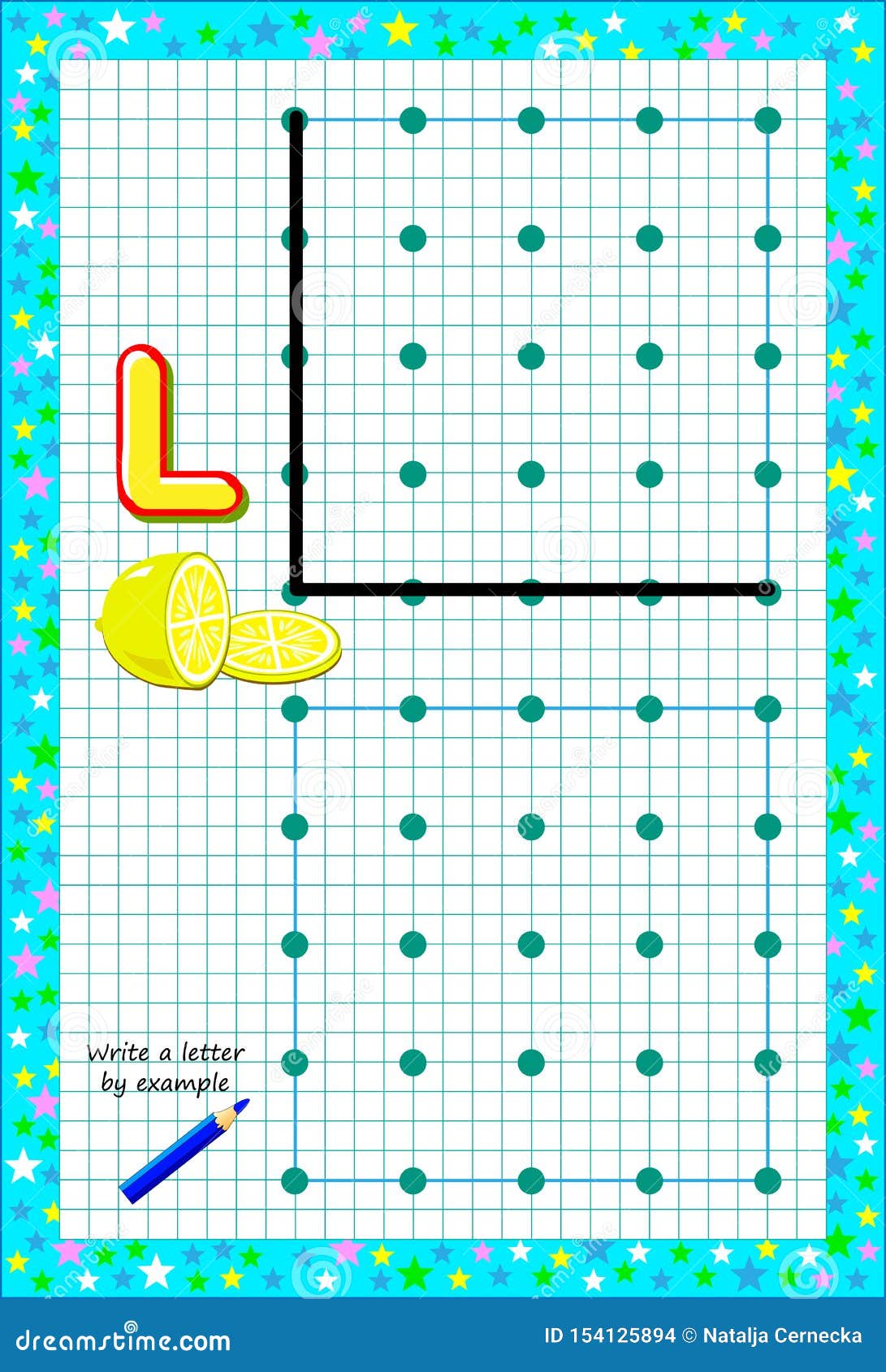 Educational Page for Little Children on Square Paper. Write Letter by ...