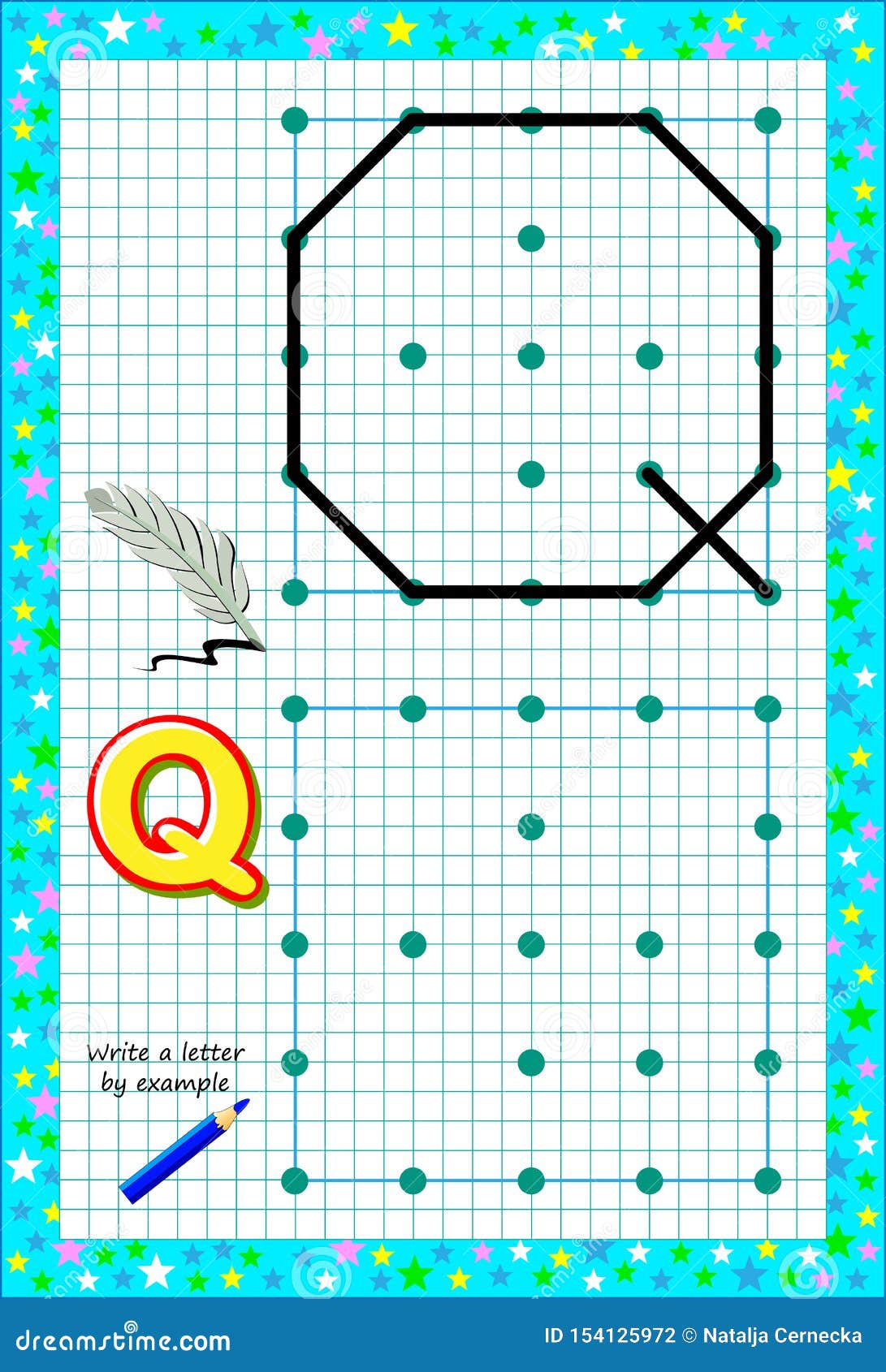 Educational Page for Little Children on Square Paper. Write Letter by ...