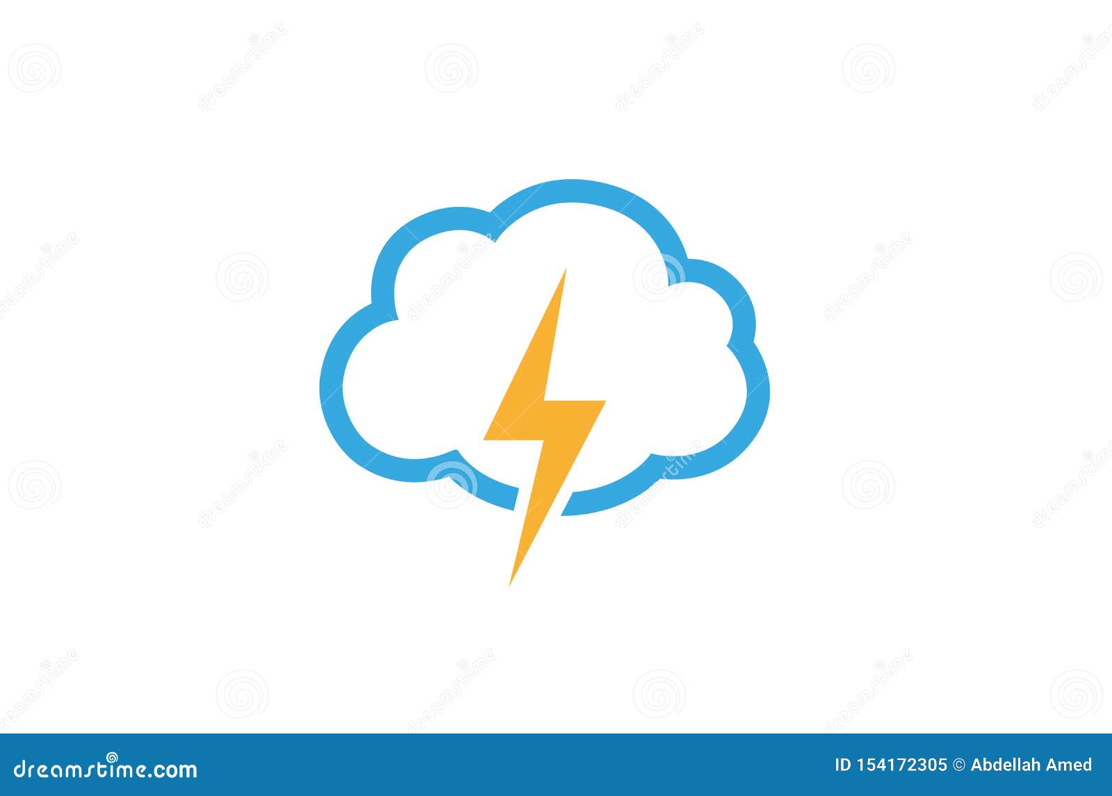 Creative Abstract Cloud Thunder Logo Design Vector Symbol Illustration Stock Vector ...