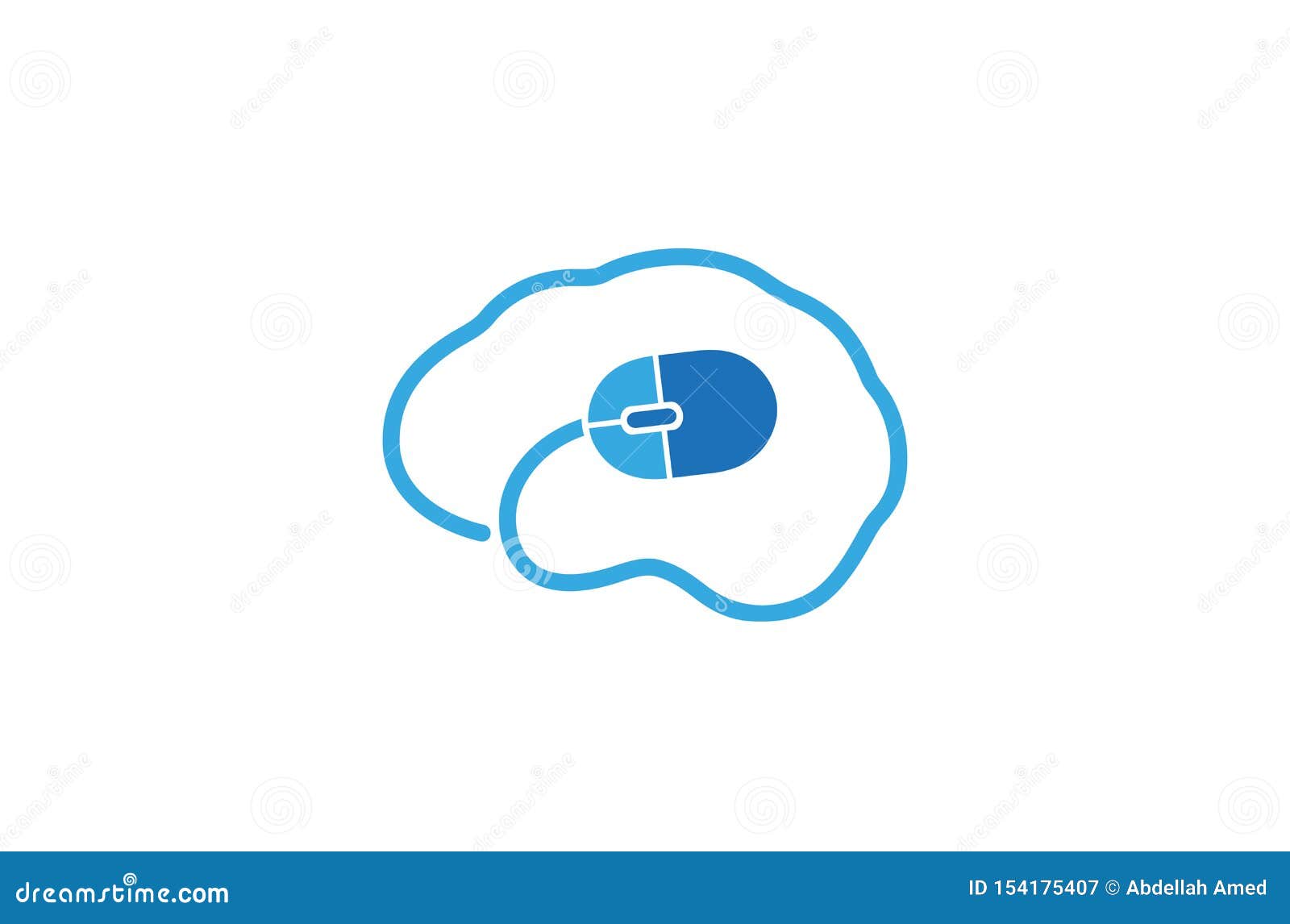 Creative Abstract Human Brain Computer Mouse Logo Design Vector Symbol ...