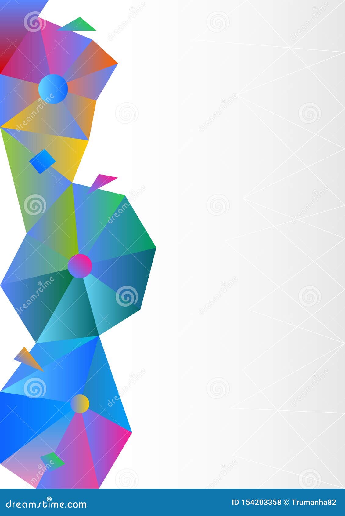 Colorful Polygonal and Geometric Shapes in Gradating Grey Background ...