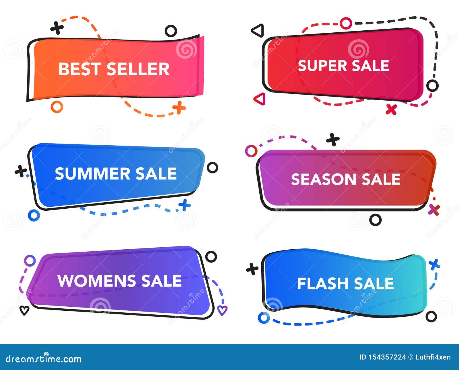 Set of Abstract Modern Graphic Elements with Dynamical Colored Forms ...