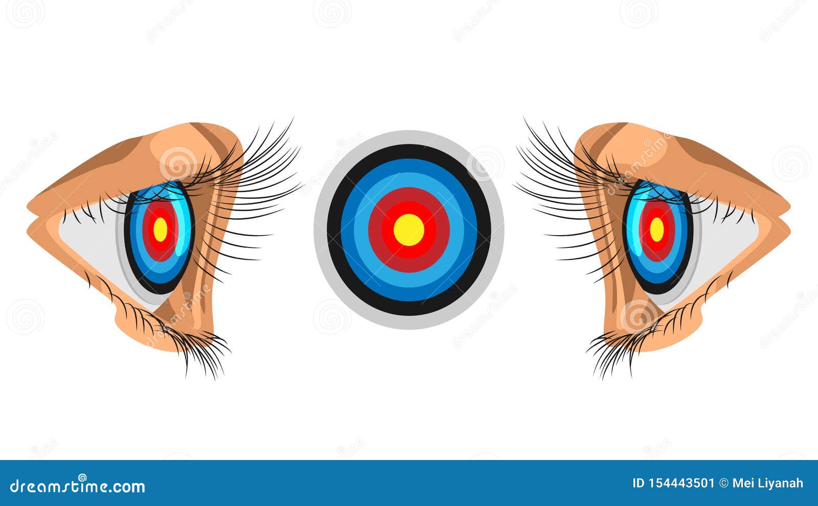 Eyes Focus on the Target. Illustration of Business Competition. the ...