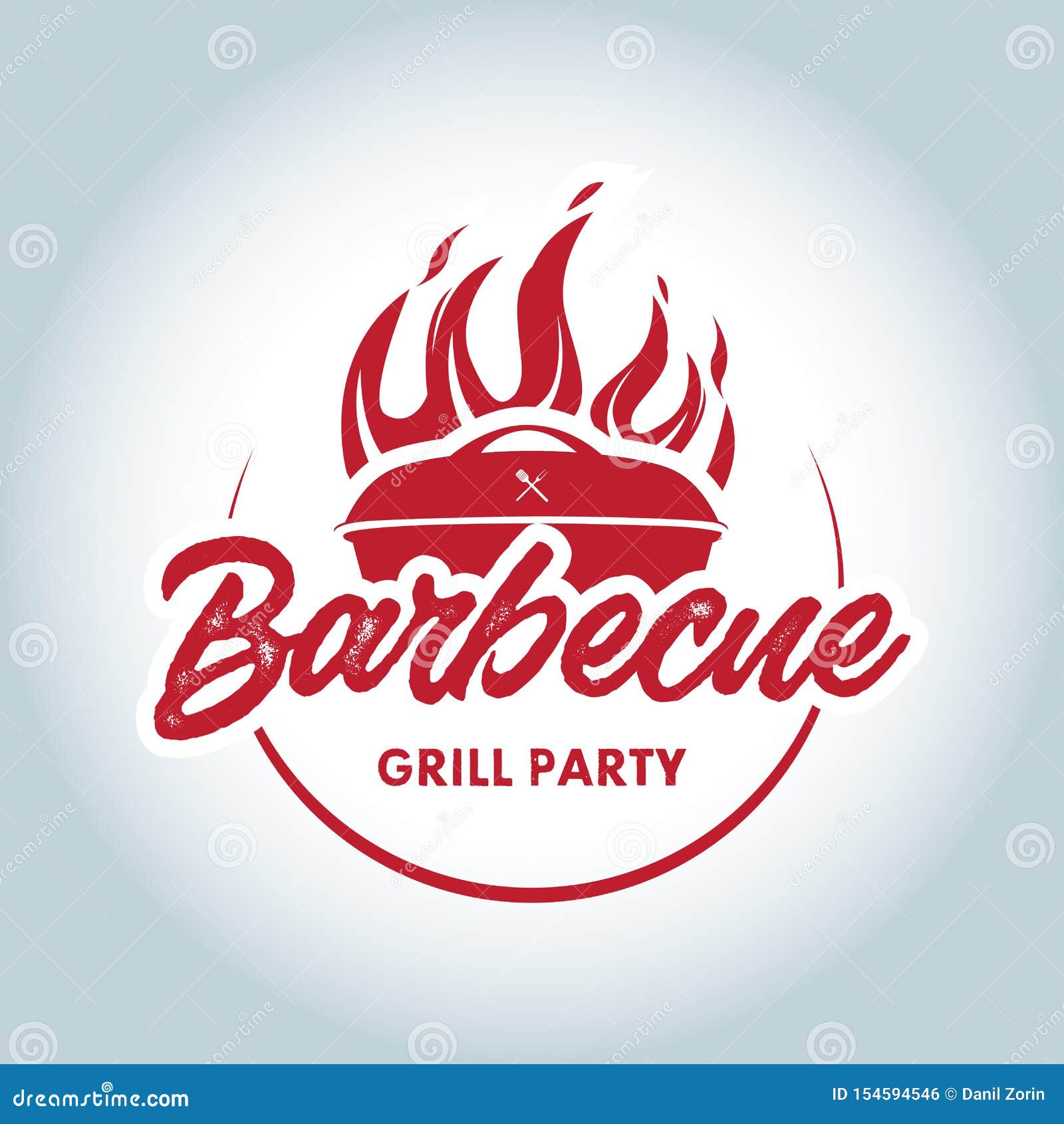 Barbecue Fire Logo. BBQ Logotype, Party Design, Invitation, Ad Design ...